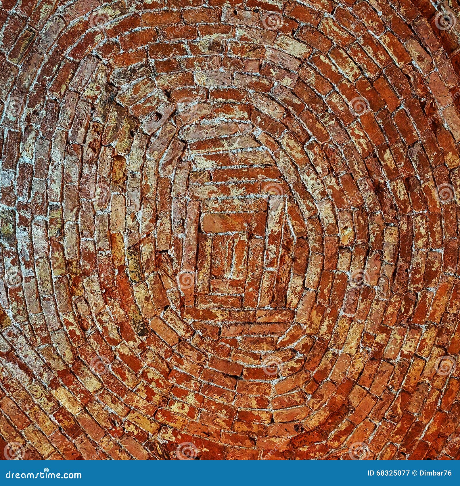 Background of Old Red Brick Circular Masonry Stock Image - Image of ...