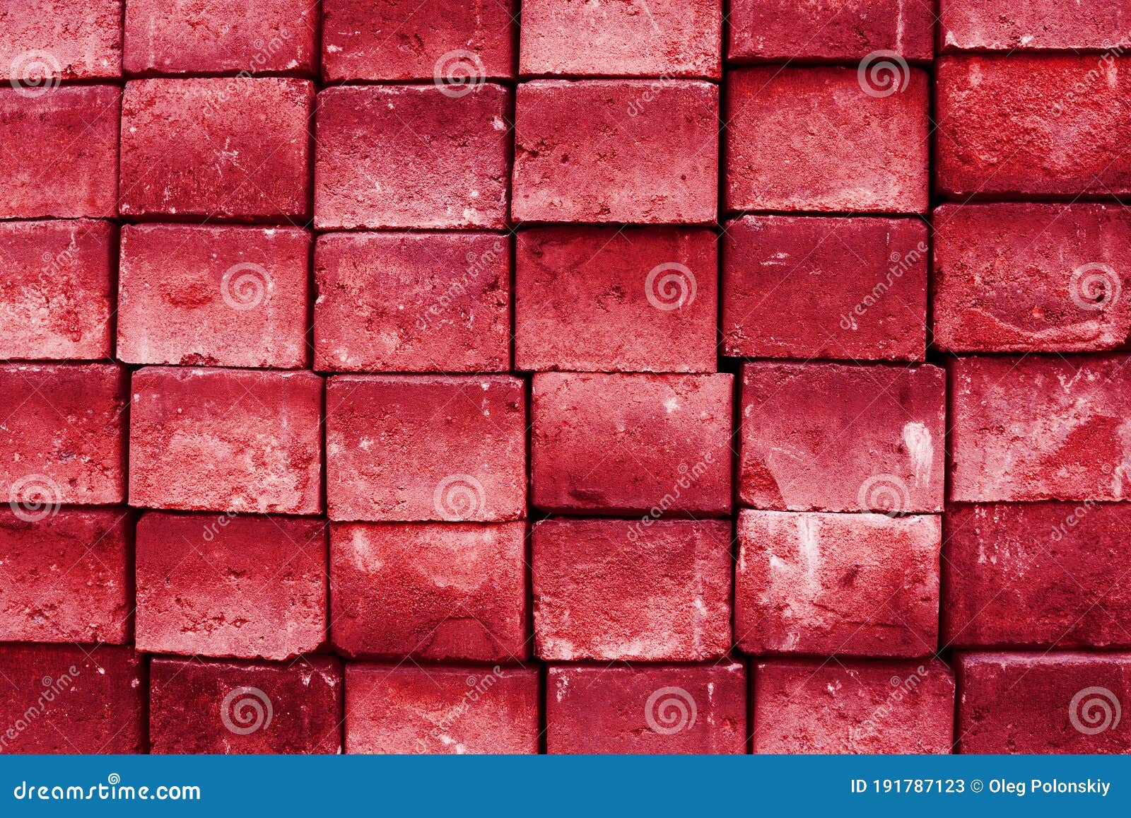 Red Wall Made of Concrete Slabs Stock Image - Image of construction ...