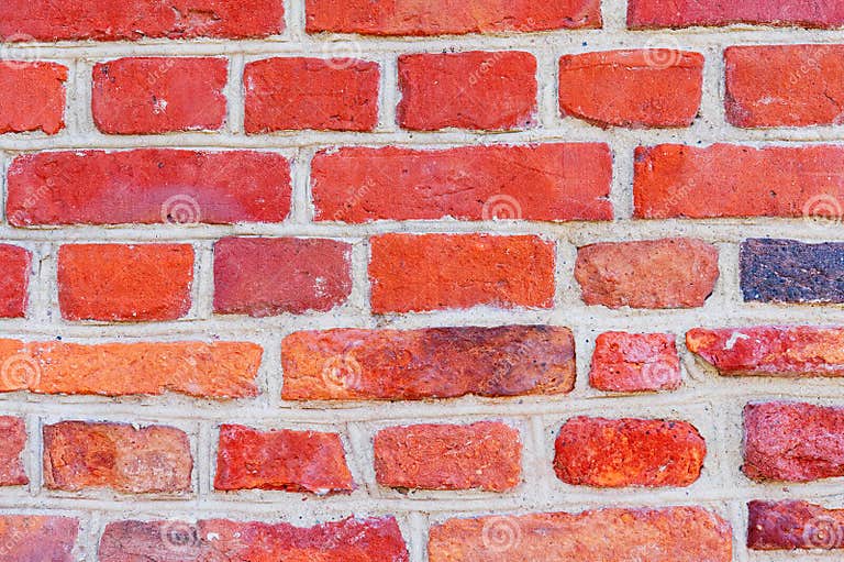 Background of Old and Rustic Red Brick Wall Stock Photo - Image of ...