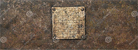 Background of Old Rusty Metal and a Nameplate Stock Image - Image of ...