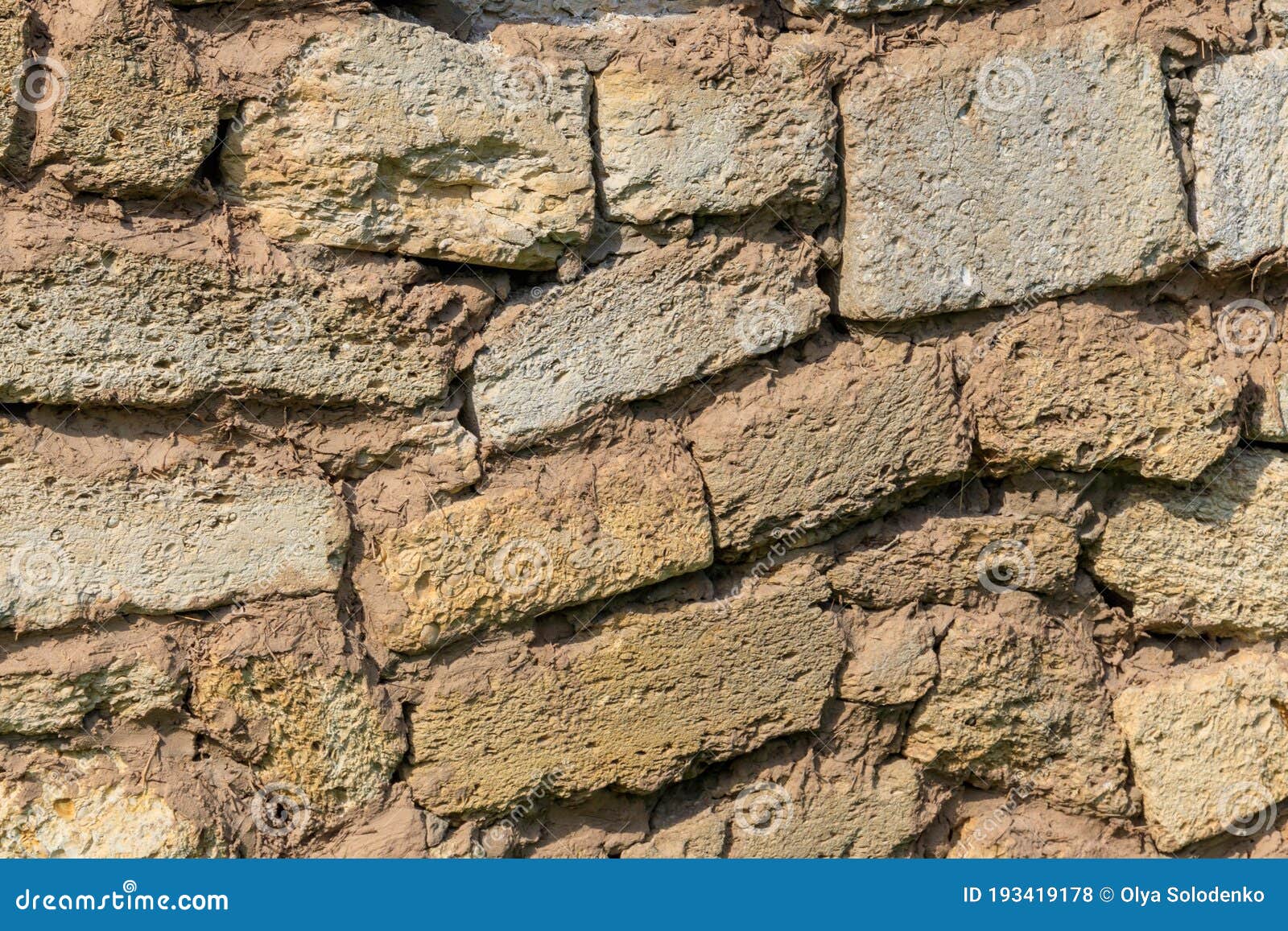 Background of Old Shell Rock Block Wall Stock Photo - Image of ...