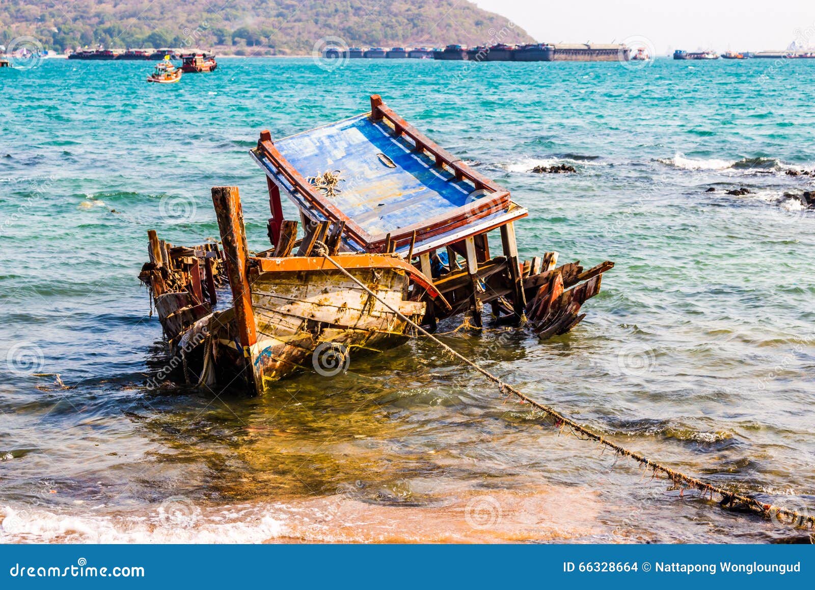 Background Old Ship Disintegrated. Stock Photo - Image of golden ...