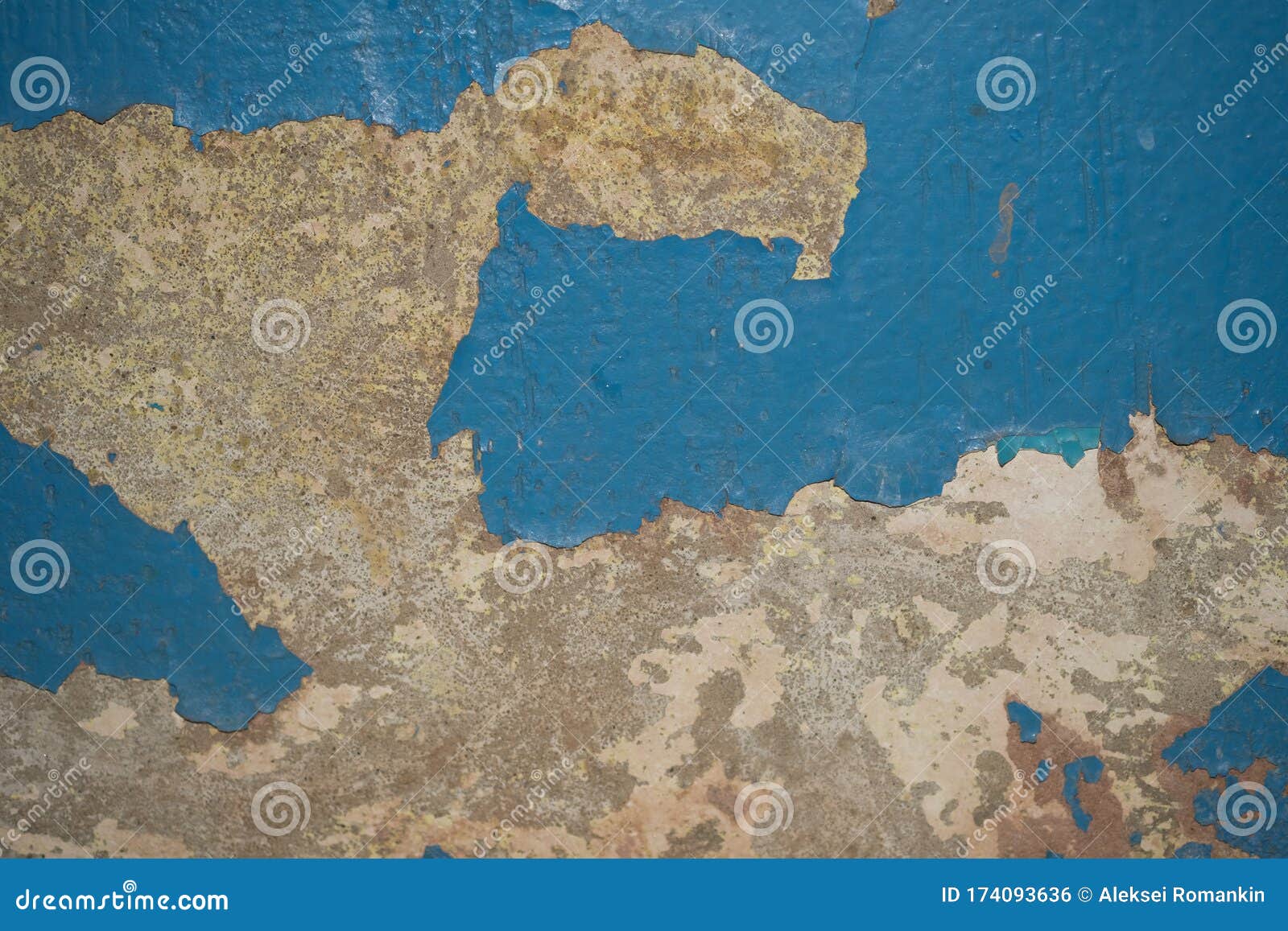 Background Old Tattered Wall. Blue Paint Lags the Surface Stock Photo ...