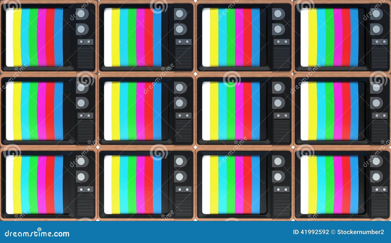Background of Old TVs. End of Television Stock Illustration ...