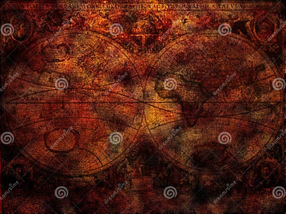 Background - Old World map stock illustration. Illustration of rusty ...