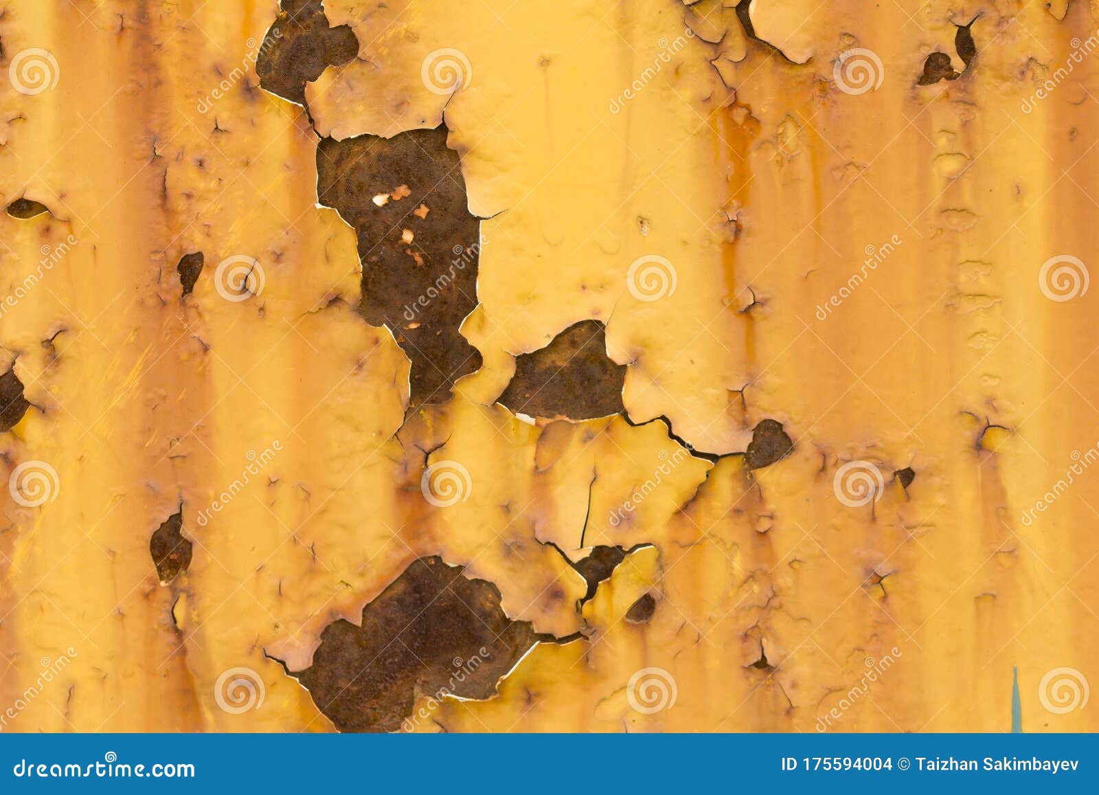 Background of Old Yellow Painted Wall. Rust and Peeling Paint Stock ...
