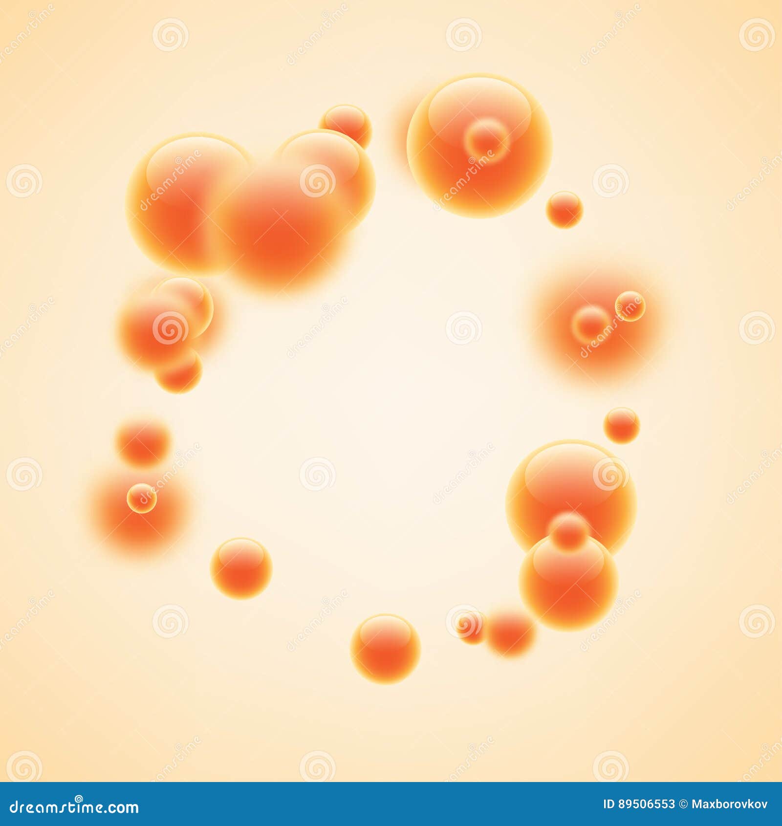 Background with Orange 3d Bubbles. Stock Vector - Illustration of ...