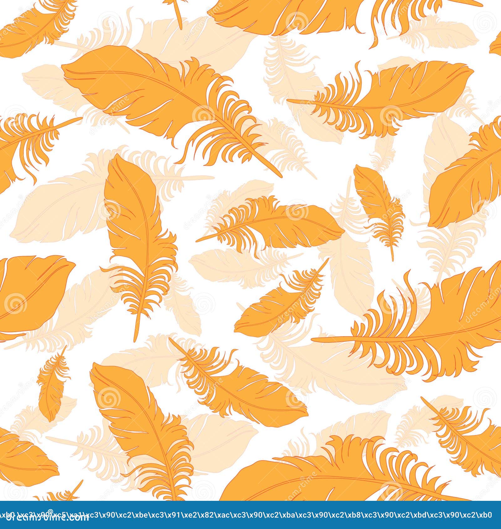 Background of Orange Feathers Vector Stock Vector - Illustration of ...