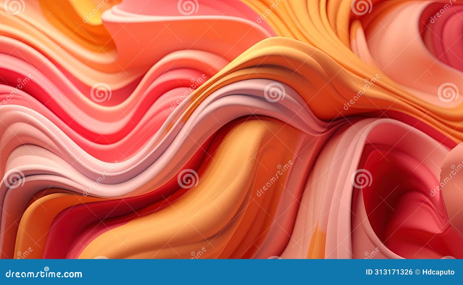 Background of Orange and Pink Curved Surfaces Mixing and Creating ...