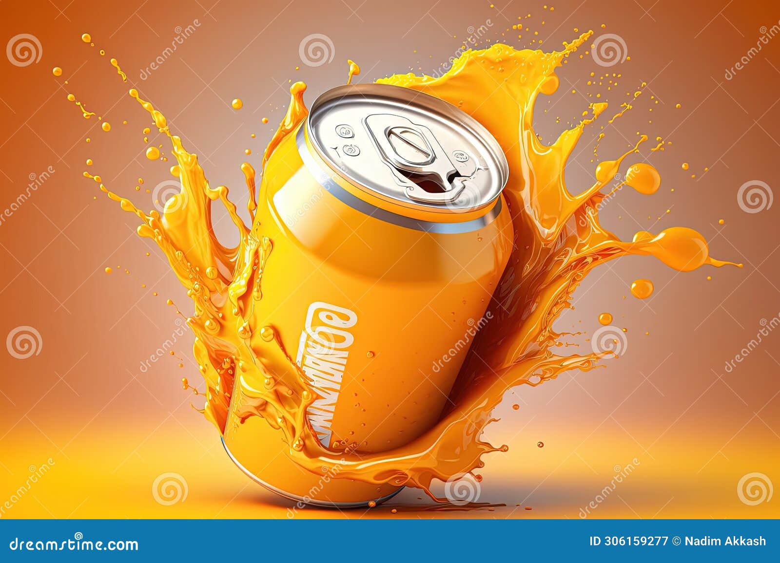 Background Orange Splash Orange Can Soda Juice Orange Stock ...