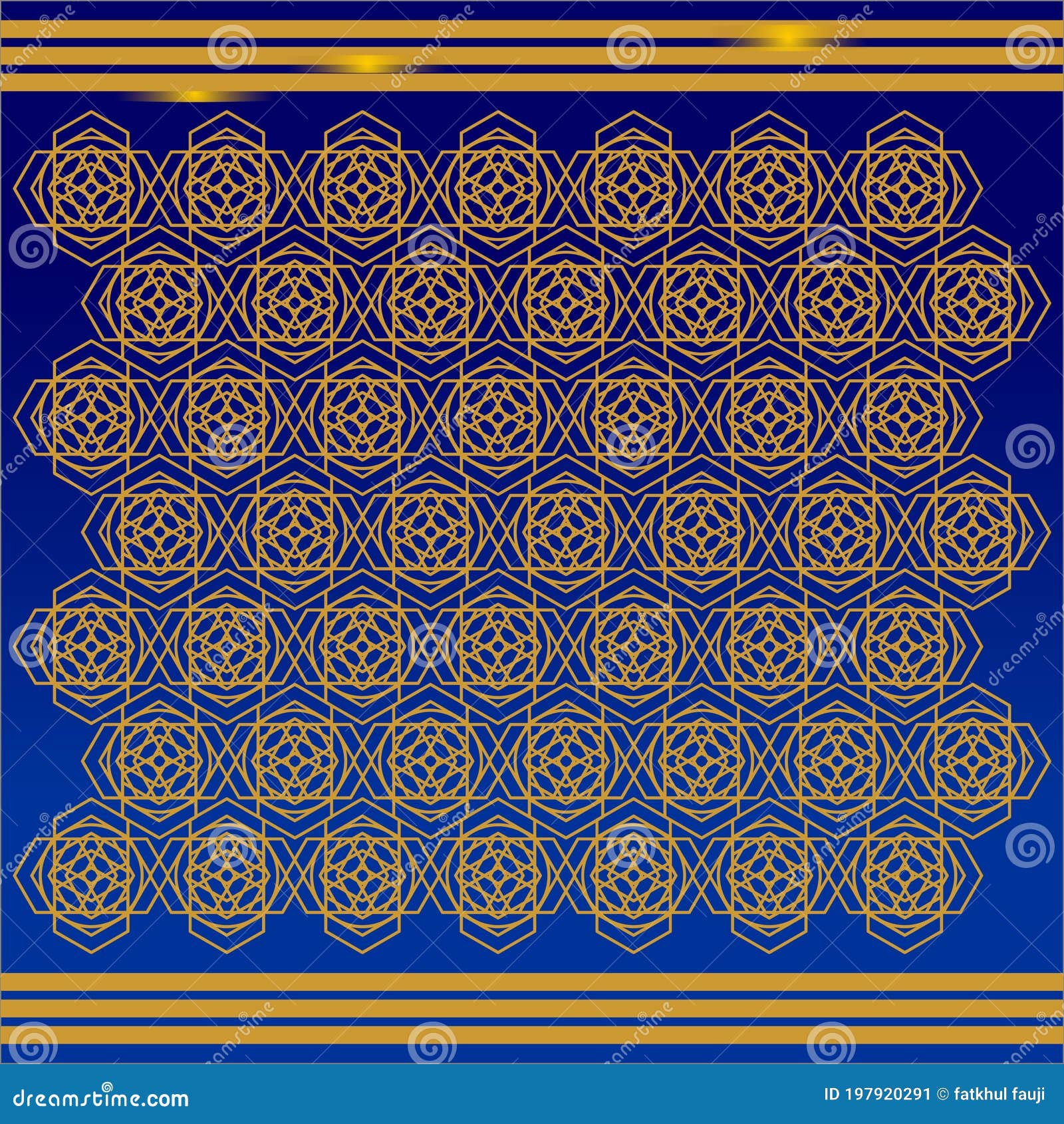 Background with Ornament. Blue Background with Geometri Islamic Pattern ...