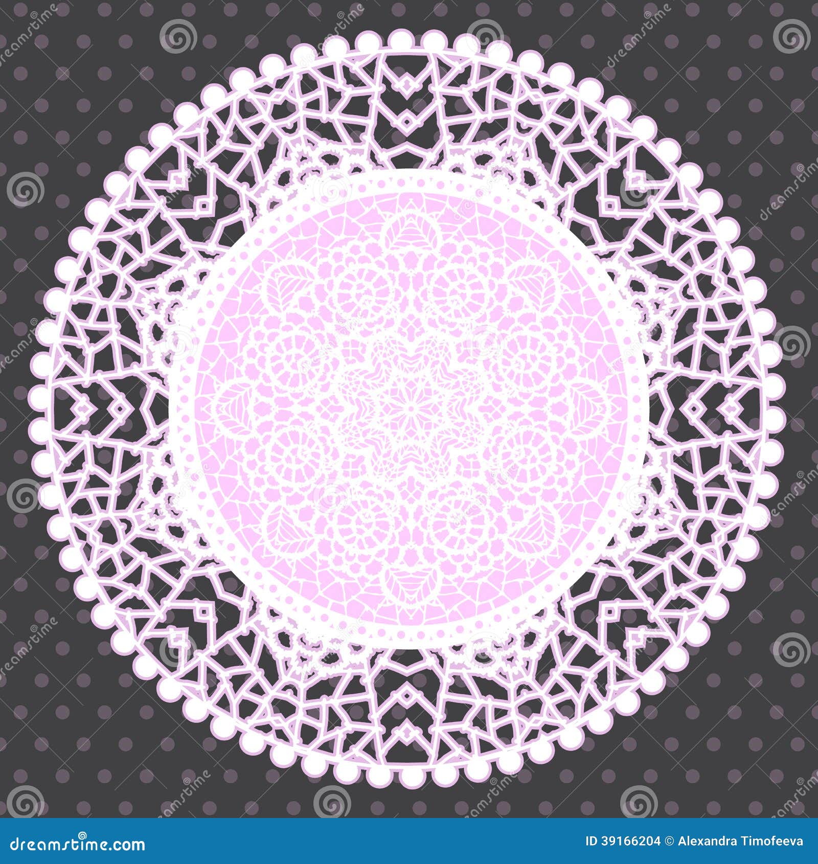 Background with Ornamental Round Lace Pattern Stock Vector ...