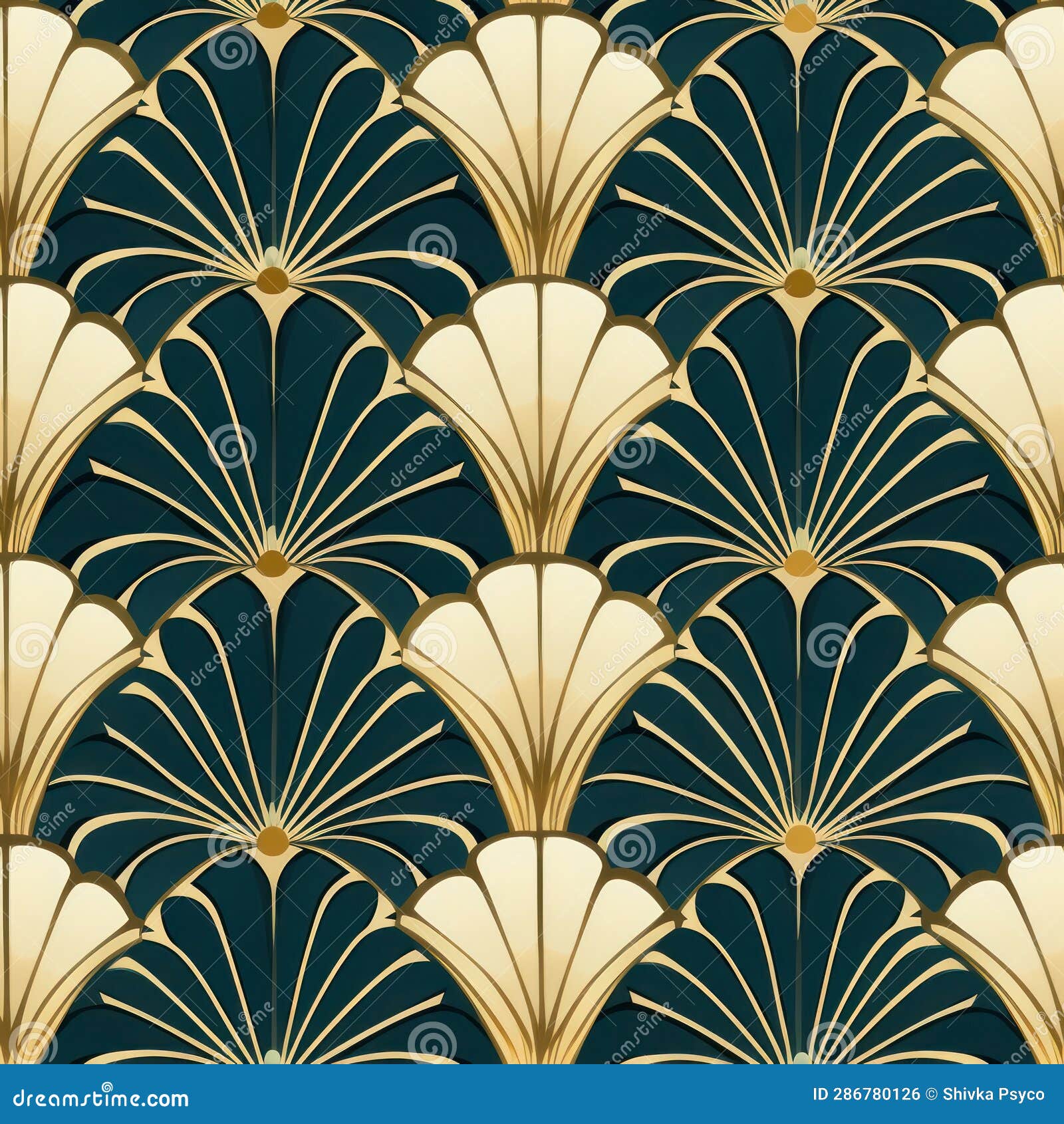 Background of Ornate Fan Shaped Pattern Generative AI Stock ...