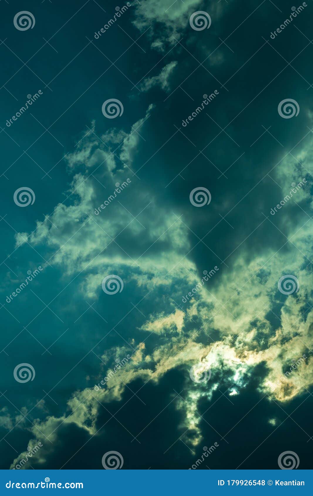 Background of Overcast Clouds with Light Shining through the Sky Stock ...