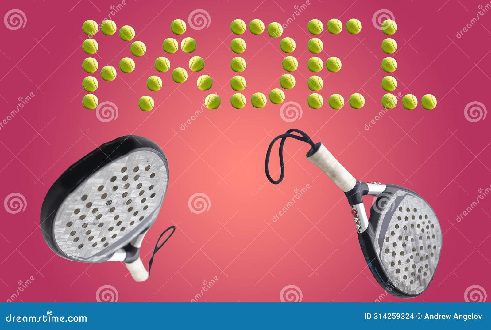 Background of Padel Racket and Ball on Artificial Top View. Stock Photo ...