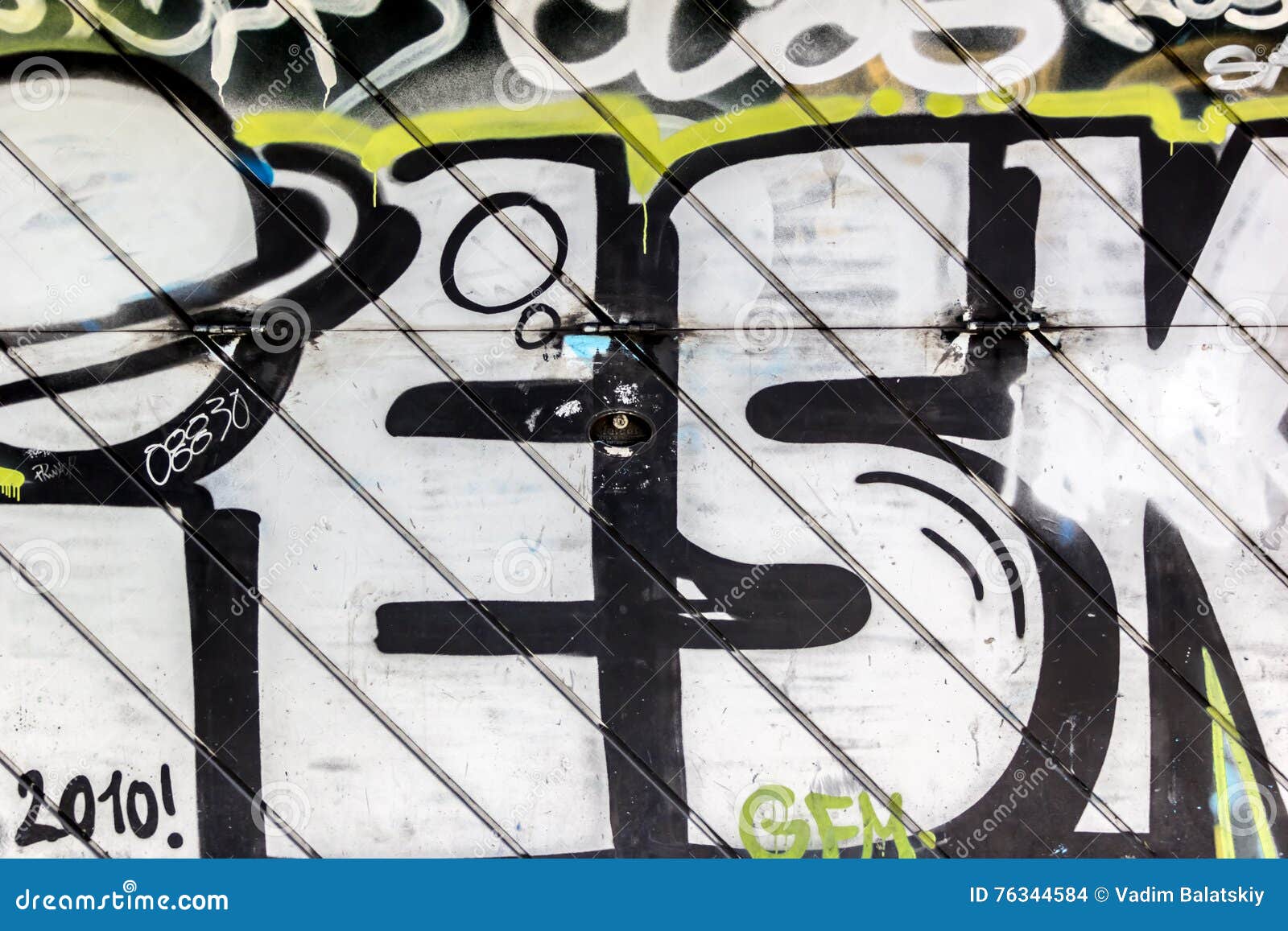 Background with Painted Graffiti Metal Gates Stock Photo - Image of ...