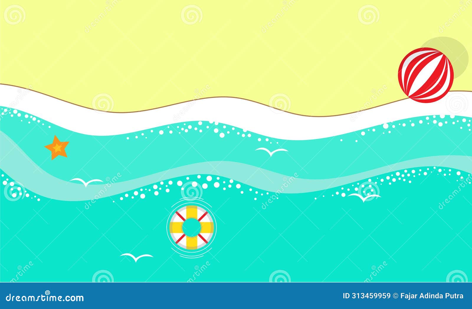 Blue Sea and Beach Summer Banner Background Stock Illustration ...