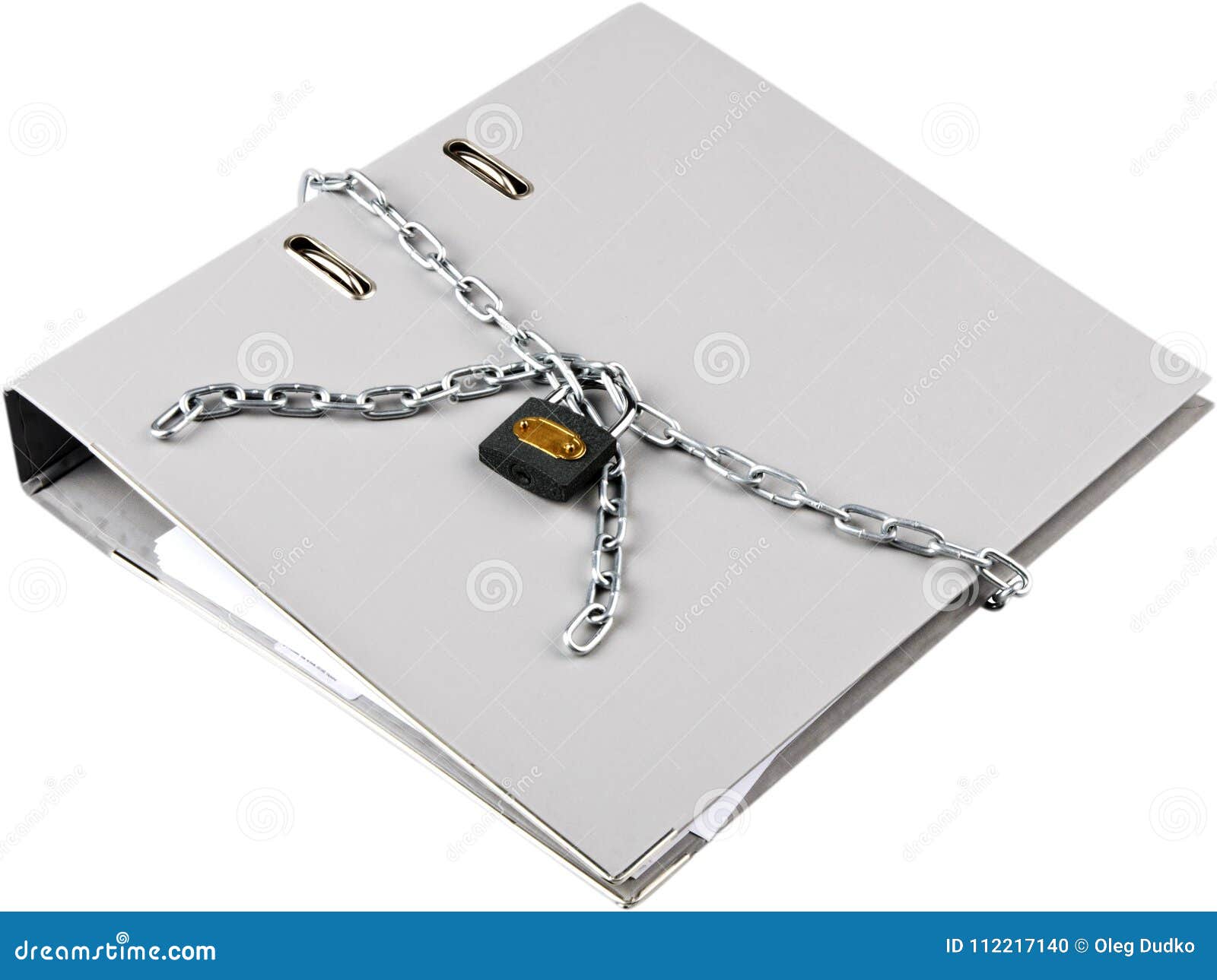 File Folder with Chain and Lock Isolated on Stock Photo - Image of ...