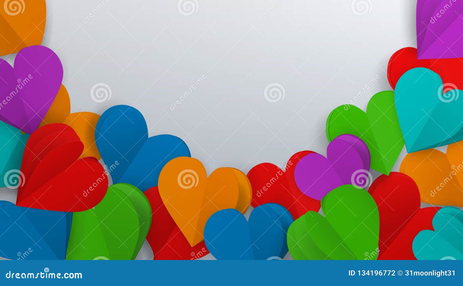 Background with Paper Hearts Stock Vector - Illustration of decorative ...