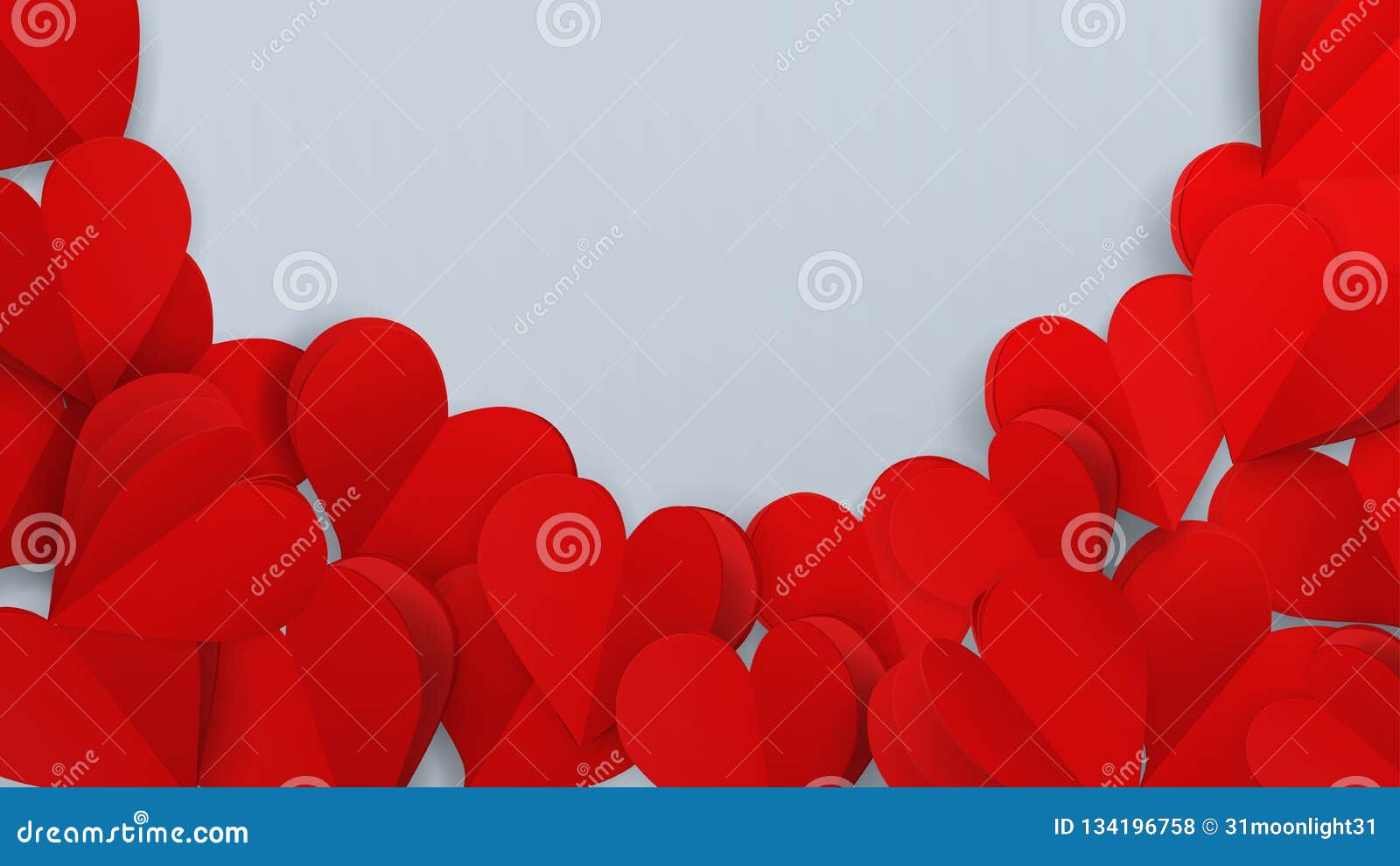 Background with Paper Hearts Stock Vector - Illustration of decor ...