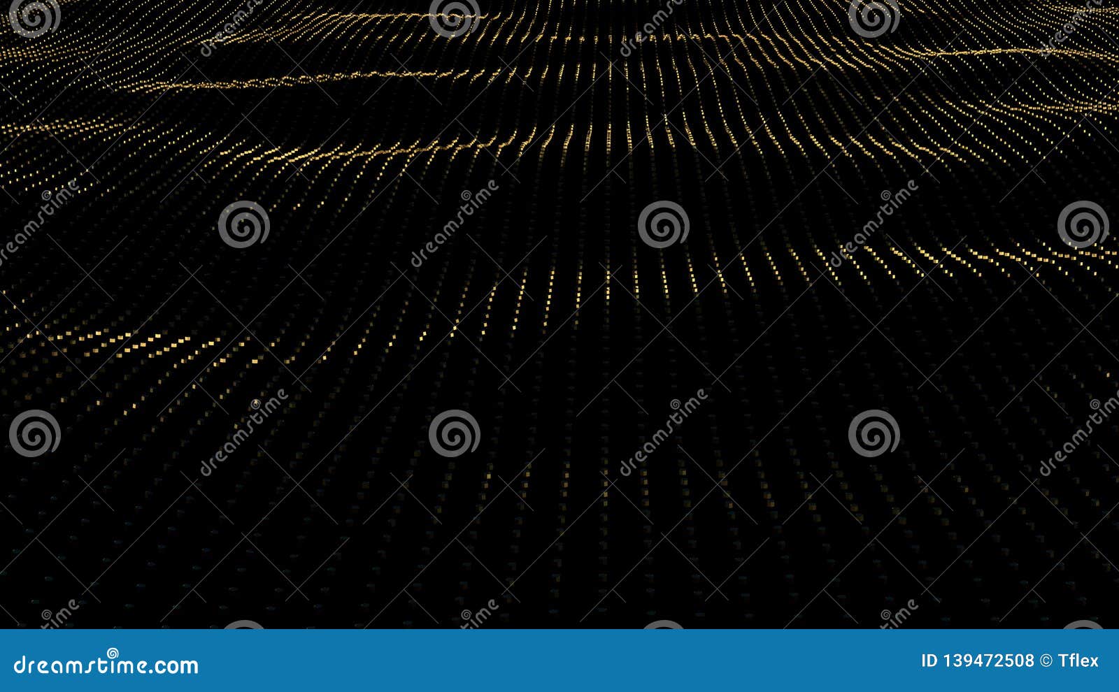 Background of Particles on Surface with Waves. 3D Render Animation of ...