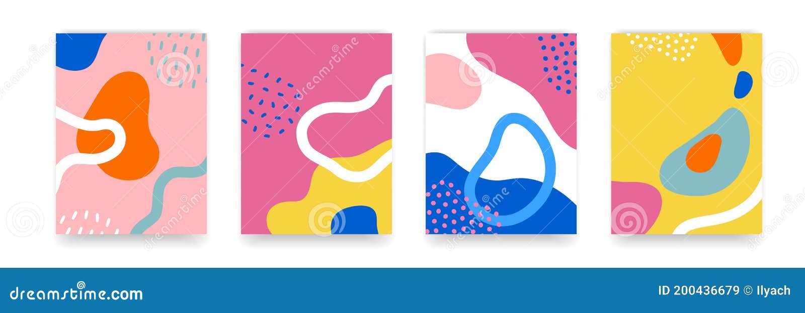 Background Pattern, Abstract Color Forms, Vector Boho Doodle and Pop ...