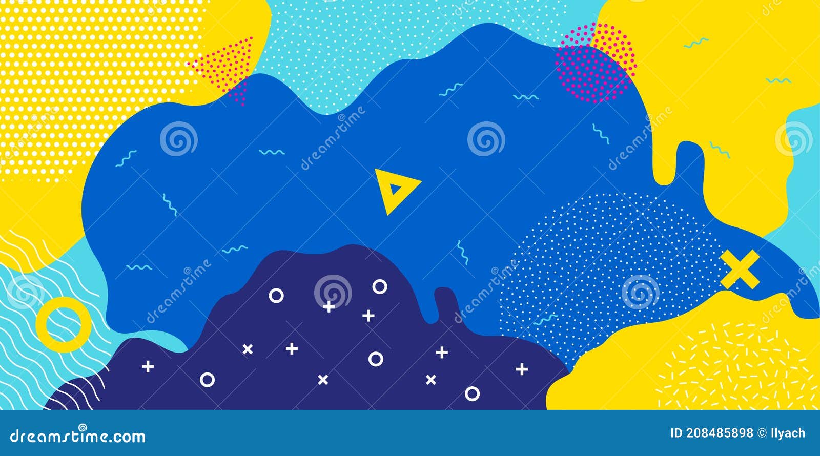 Background Pattern, Abstract Memphis Color Splash, Vector Paint Mural ...