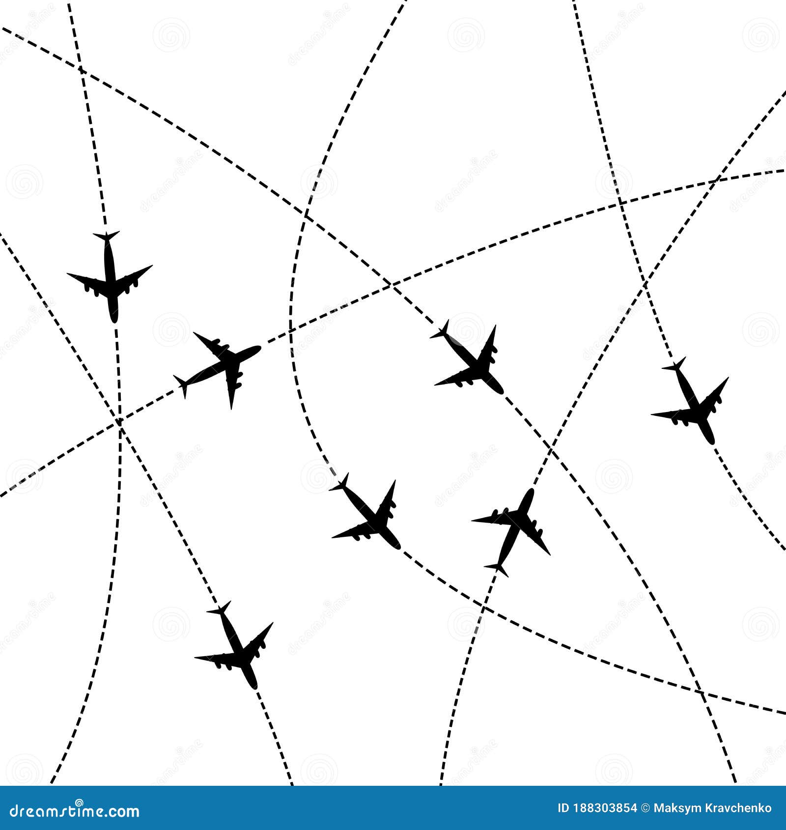 Background Pattern with Airplane Routes. Vector Illustration Stock ...
