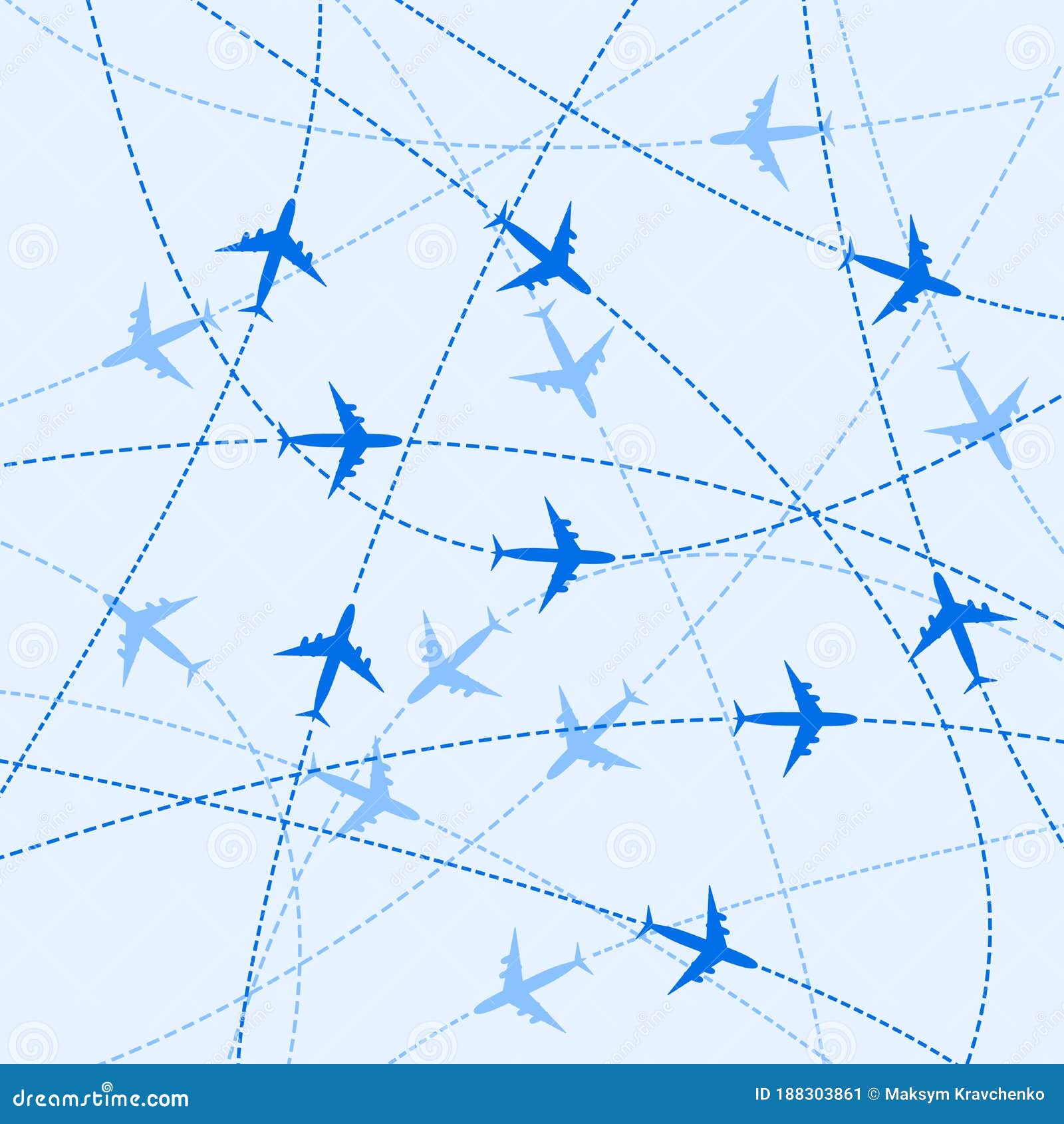 Background Pattern with Airplane Routes. Vector Illustration Stock ...