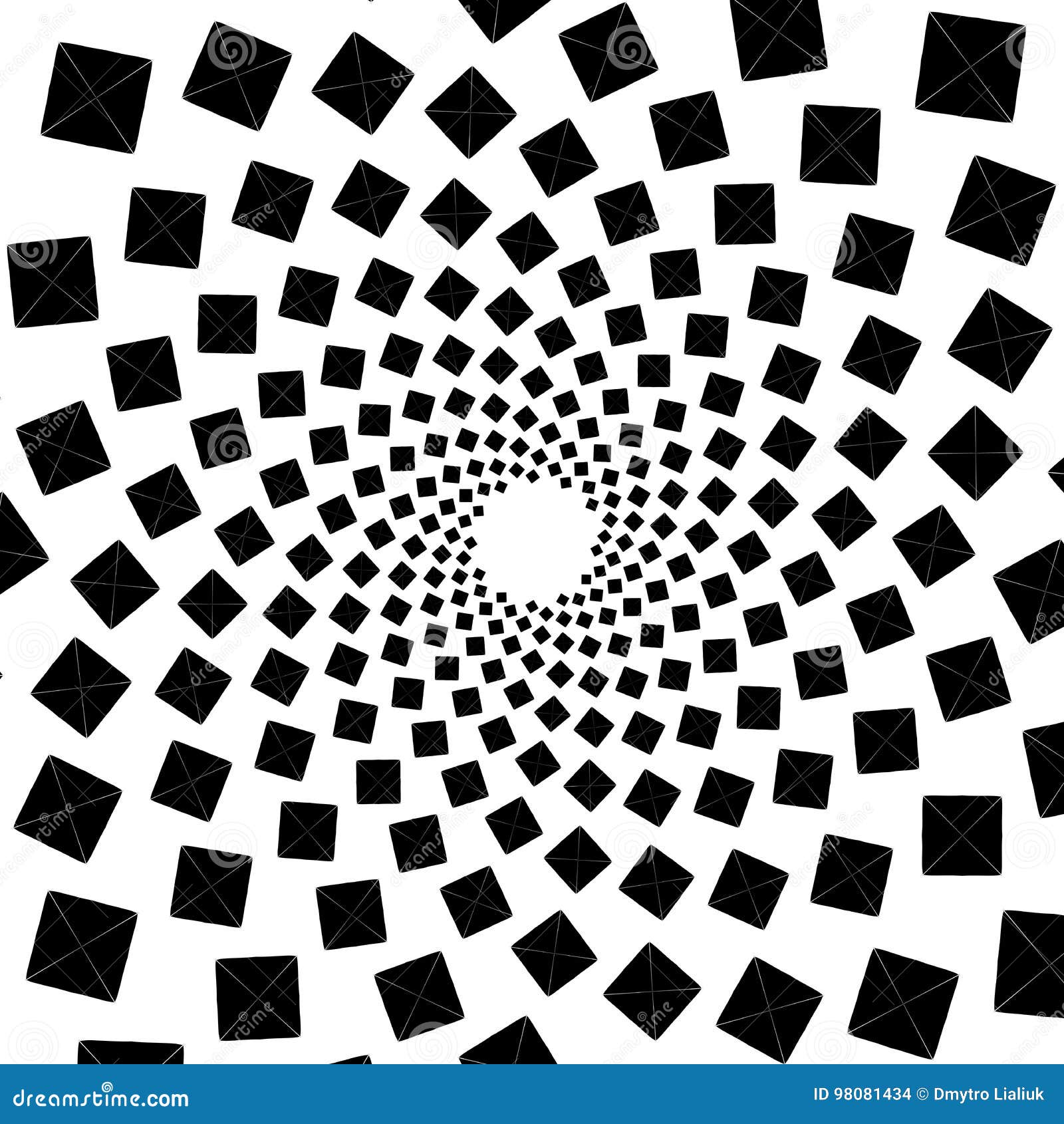 Background, Pattern, Black and White Spiral Pattern. Round Centered ...