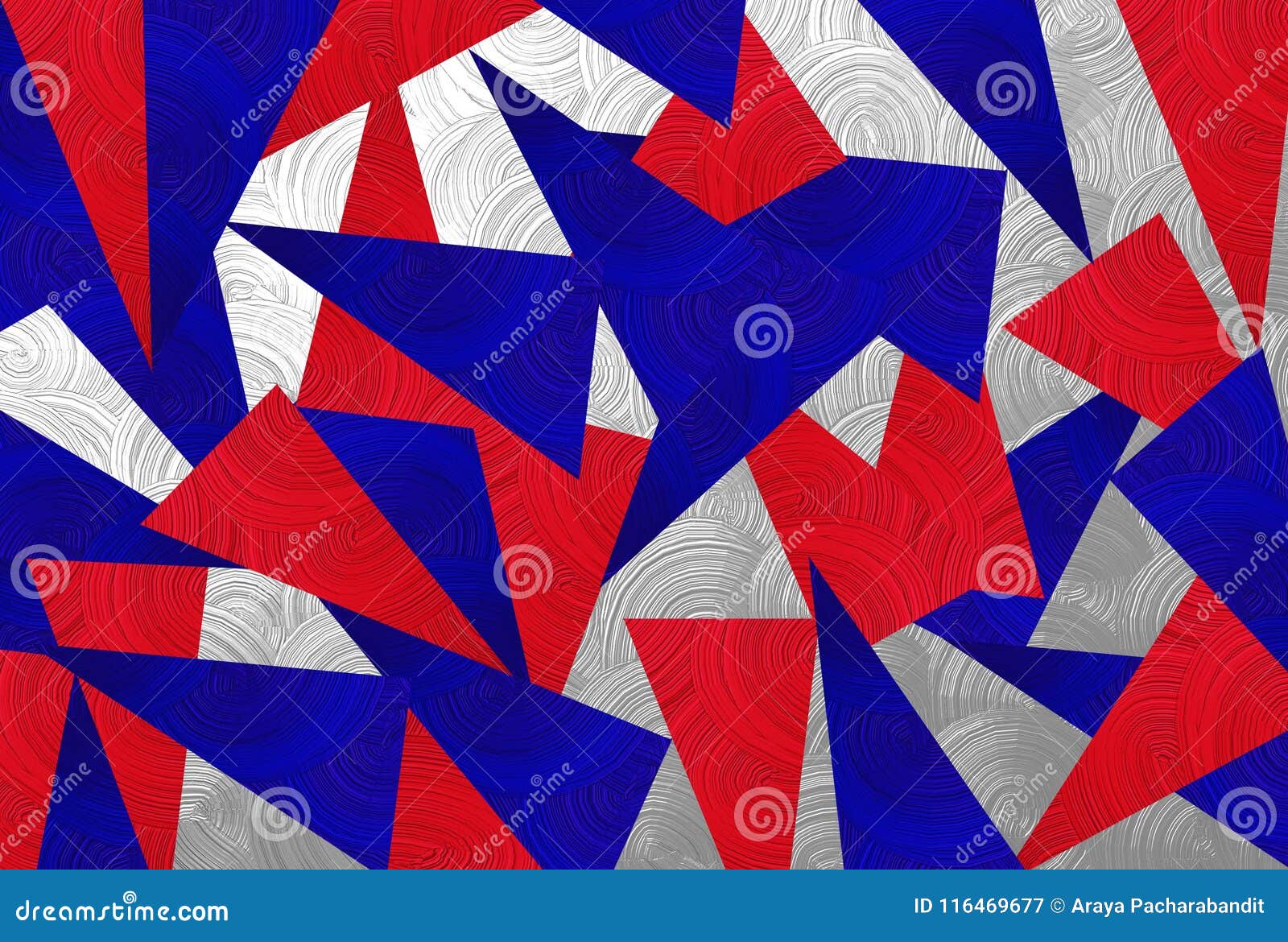 Horizontal Texture of Blue, Red and White Triangle Background Stock ...
