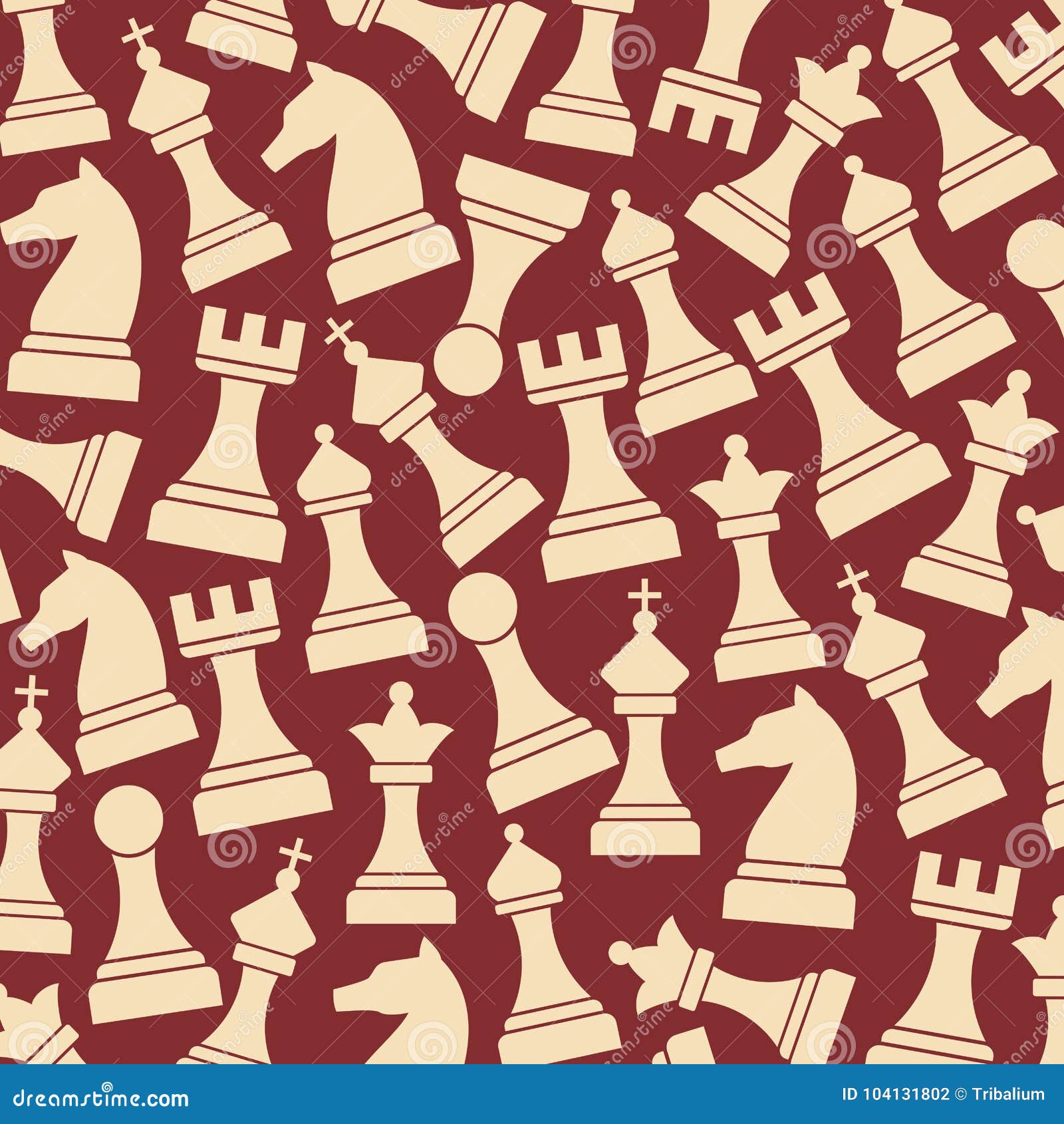 Chess Pieces Vector Pattern Background Stock Vector - Illustration of ...
