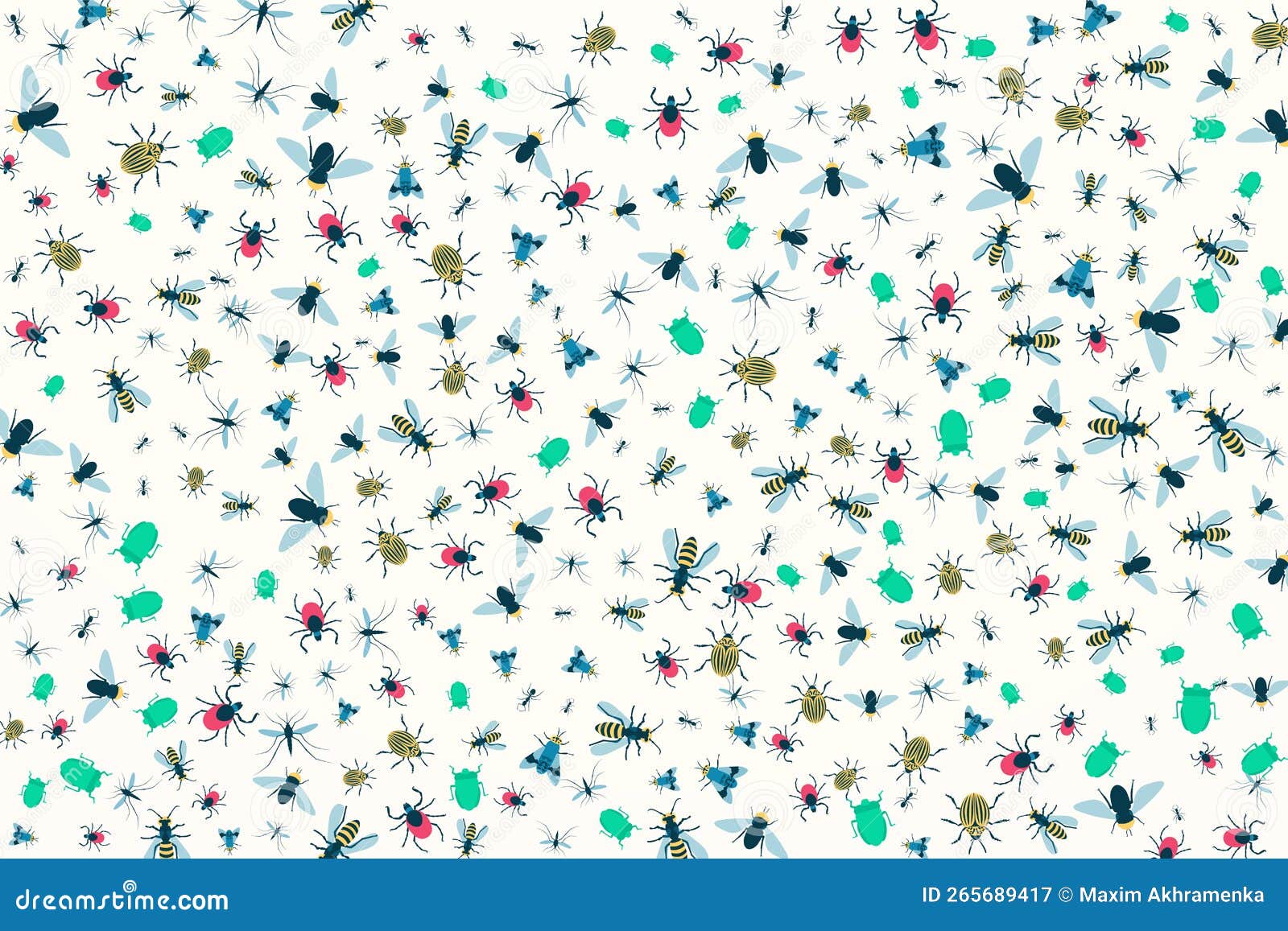 Background Pattern from Colorful Insects. Vector Illustration Stock ...