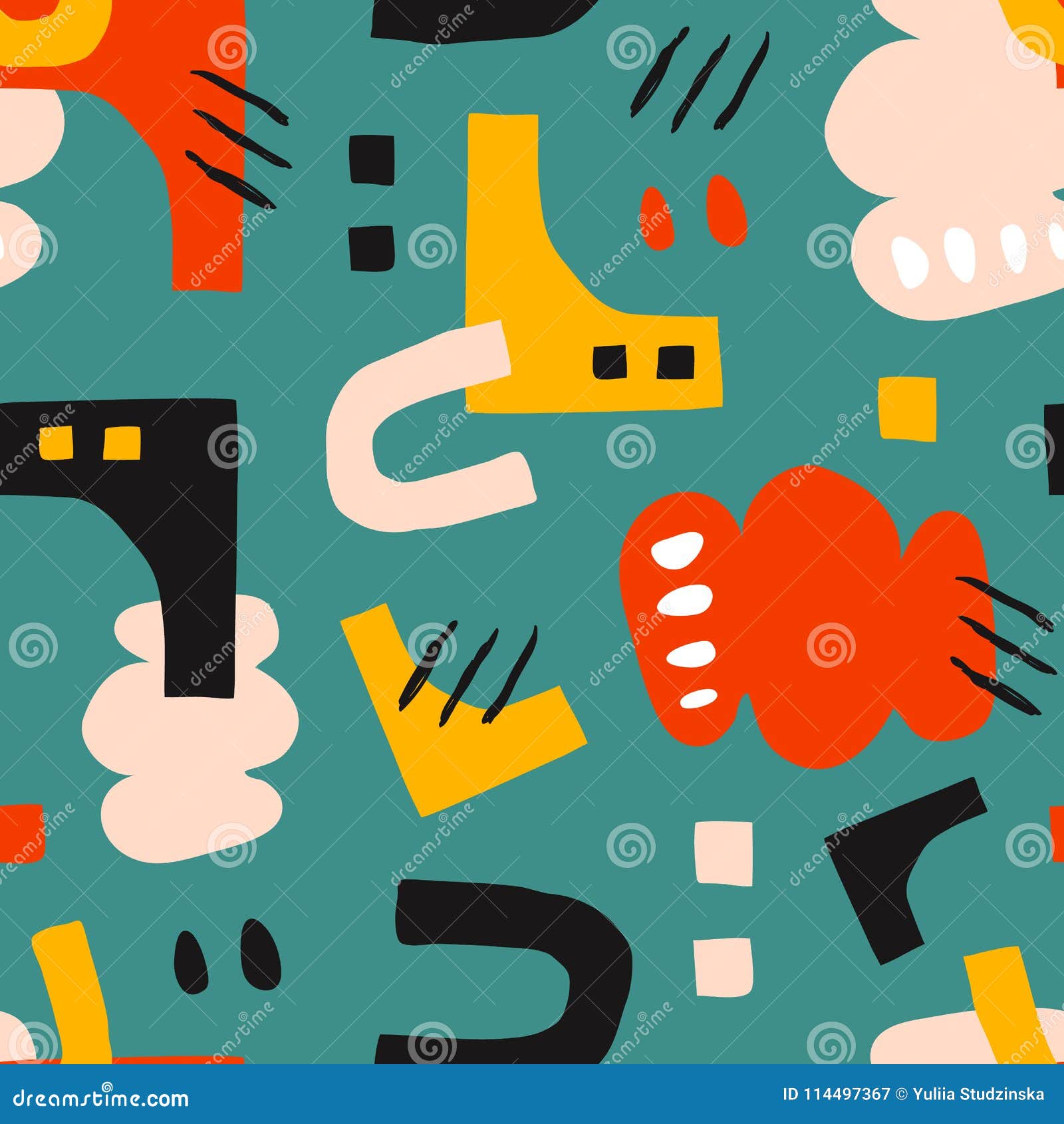 Background Pattern with Cut Out Abstract Shapes Stock Vector ...