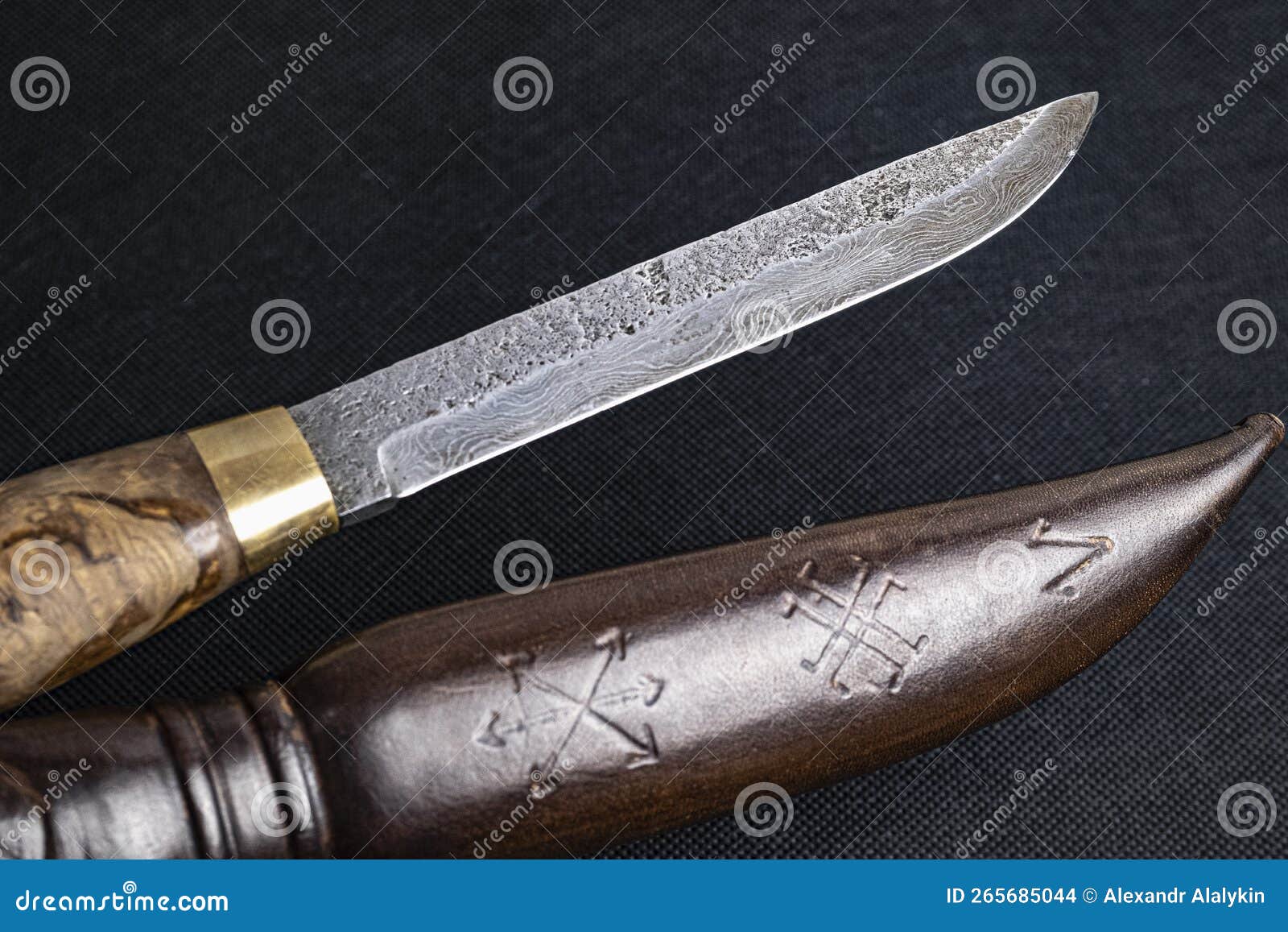 Background with a Pattern of Damascus Steel. Macro Shot of Damascus ...