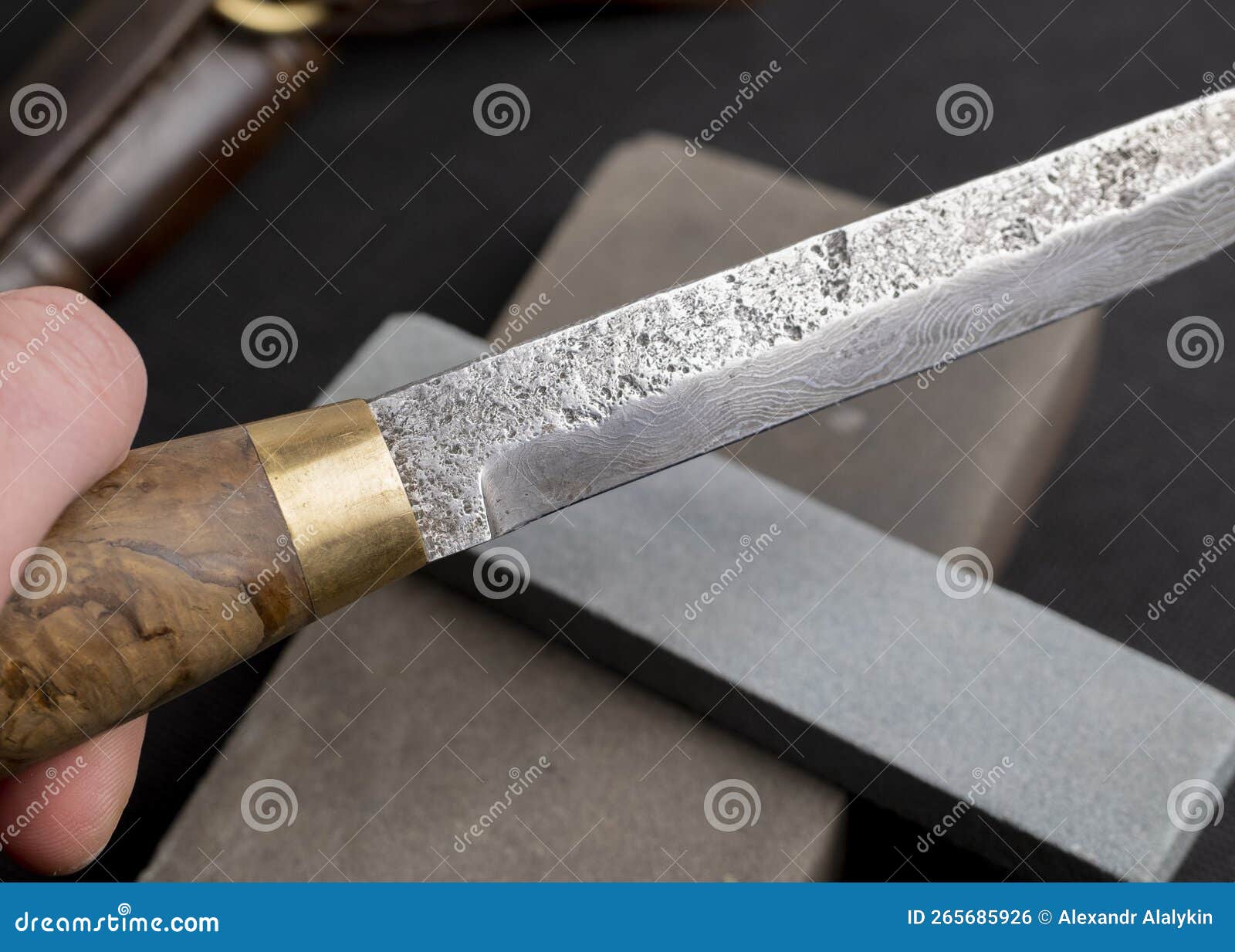 Background with a Pattern of Damascus Steel. Macro Shot of Damascus ...