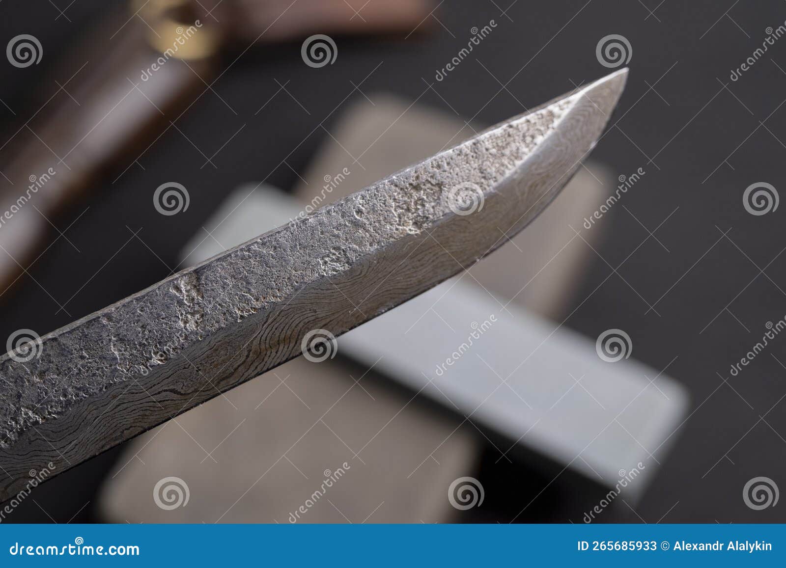 Background with a Pattern of Damascus Steel. Macro Shot of Damascus ...