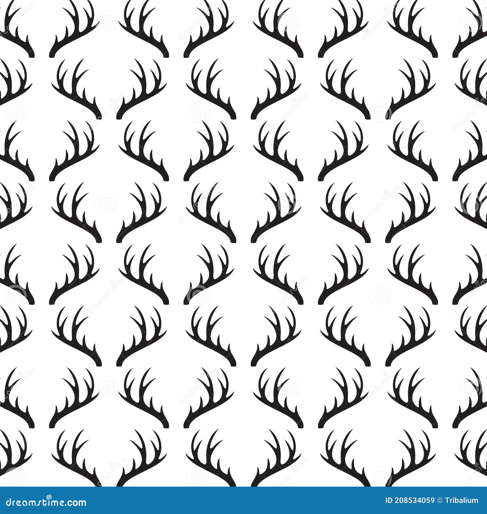 Background Pattern with Deer Horns Vector Illustration Stock Vector ...