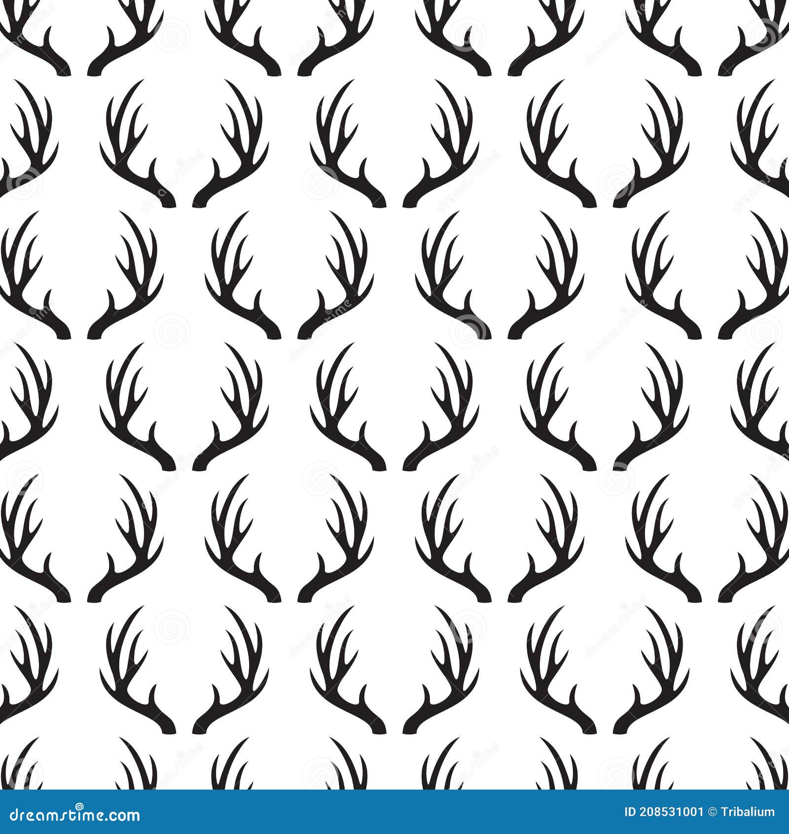 Background Pattern with Deer Horns Vector Illustration Stock Vector ...