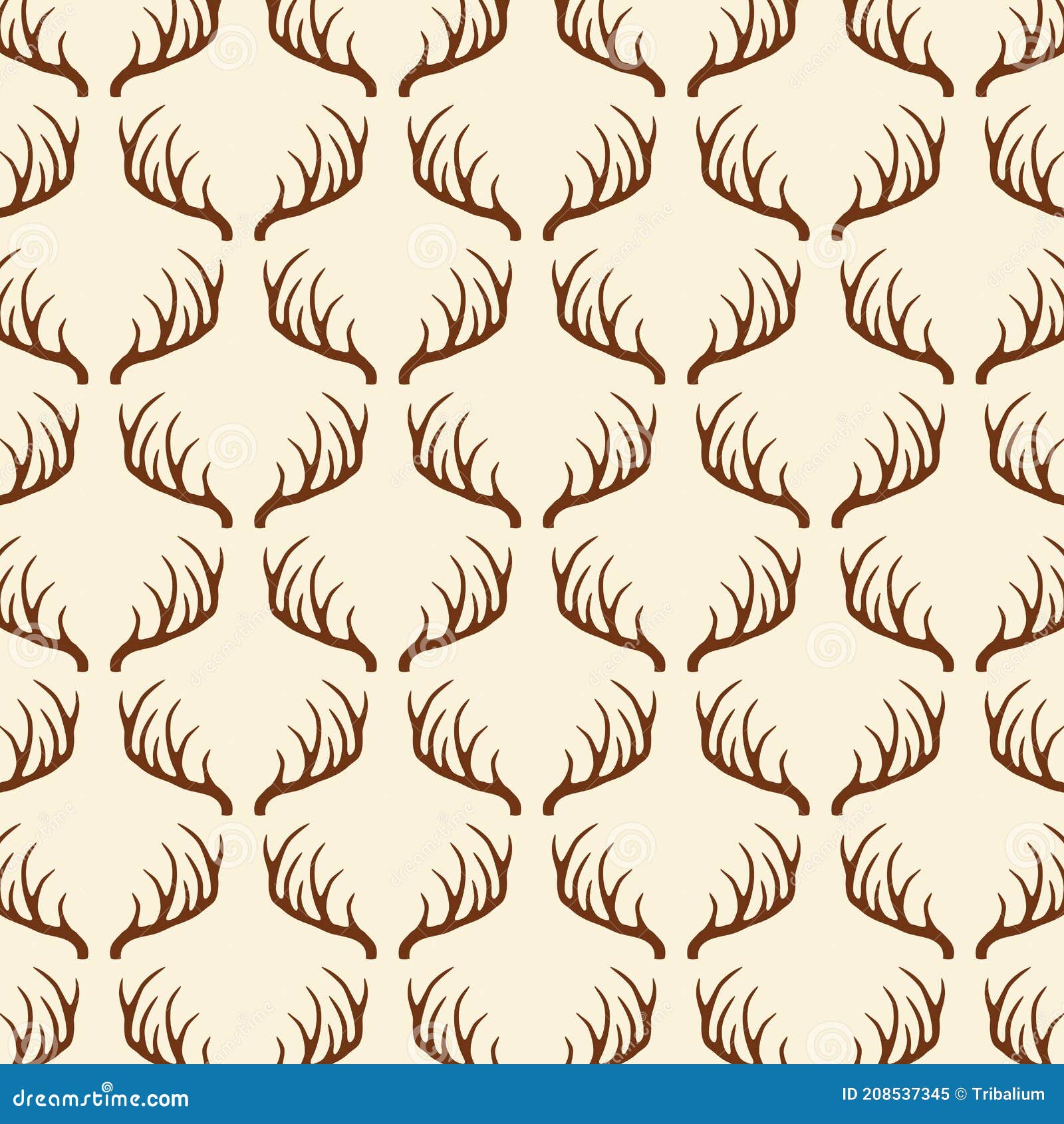 Background Pattern with Deer Horns Vector Illustration Stock Vector ...