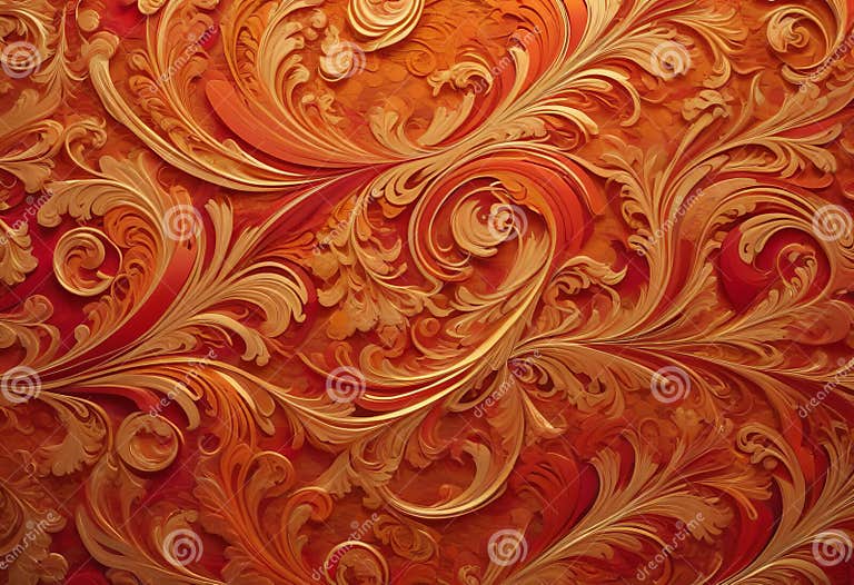 Background Pattern Featuring Gold and Red Gradient Swirls Stock ...