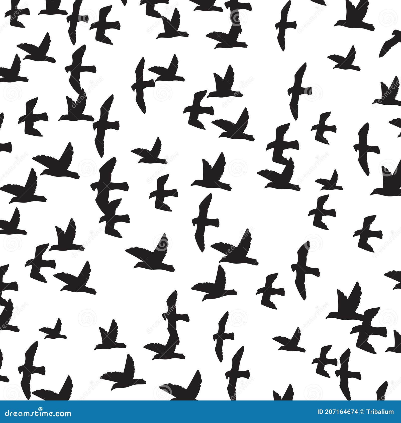 Background Pattern with a Flock of Flying Birds Stock Vector ...
