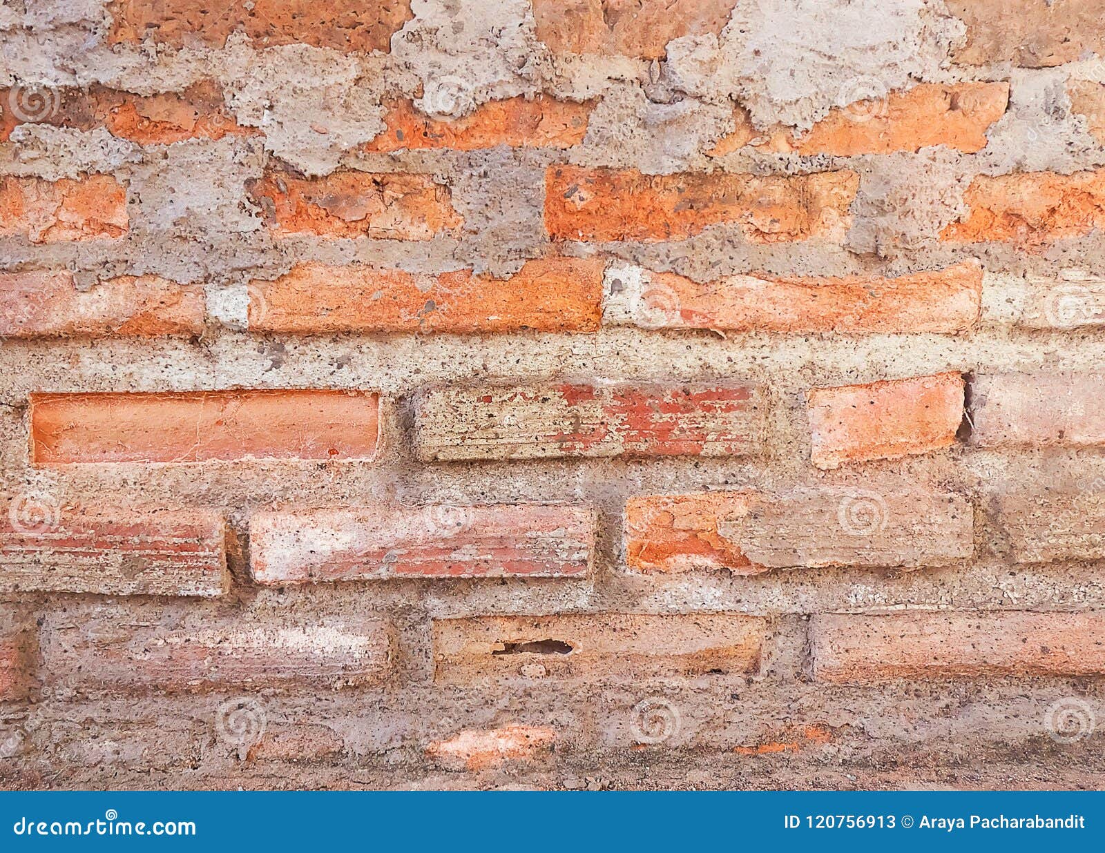 Horizontal Background Texture of the Red Brick Wall Stock Image - Image ...