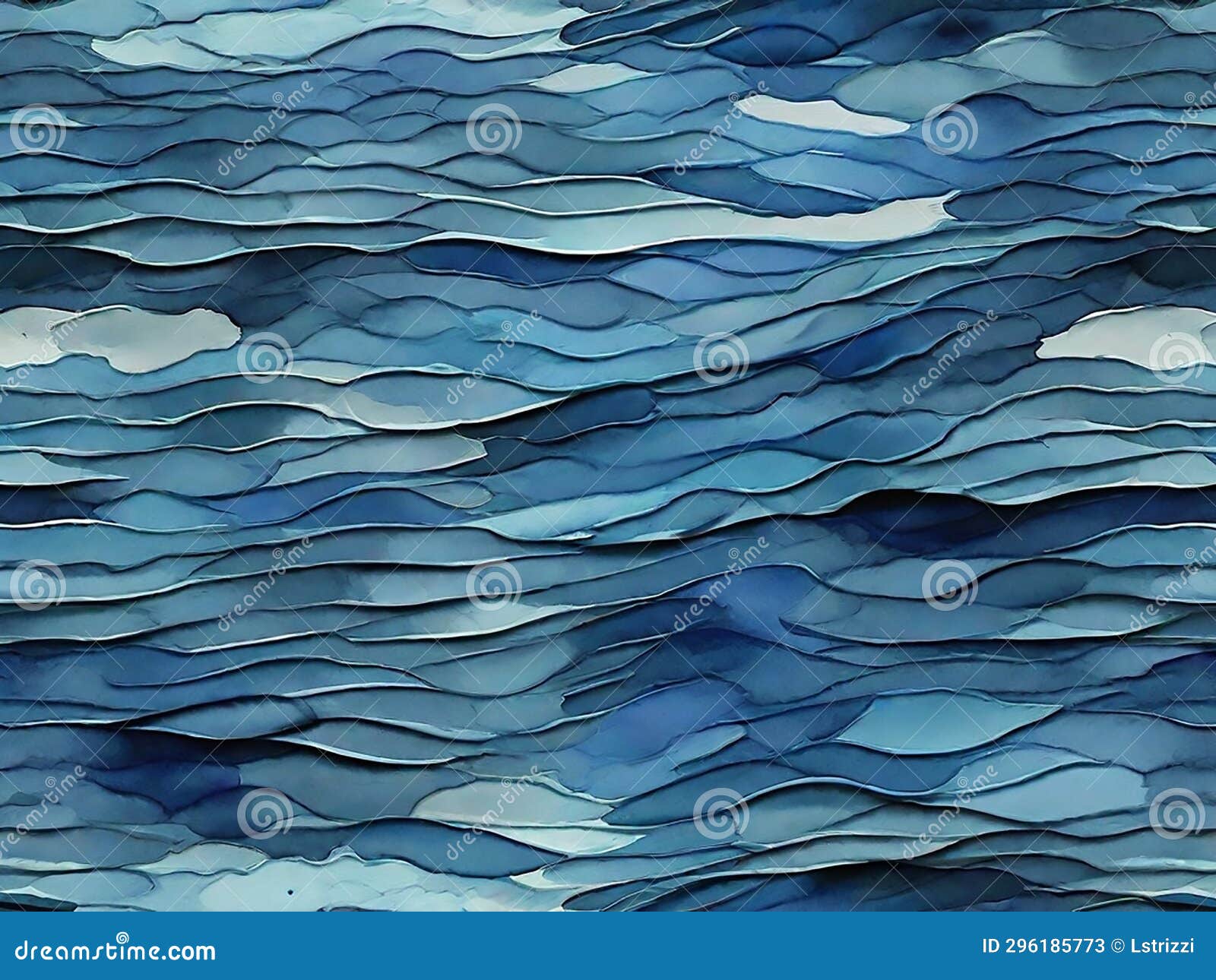 Background, Pattern Intense Blue with Brushed Texture, Watercolor Style ...