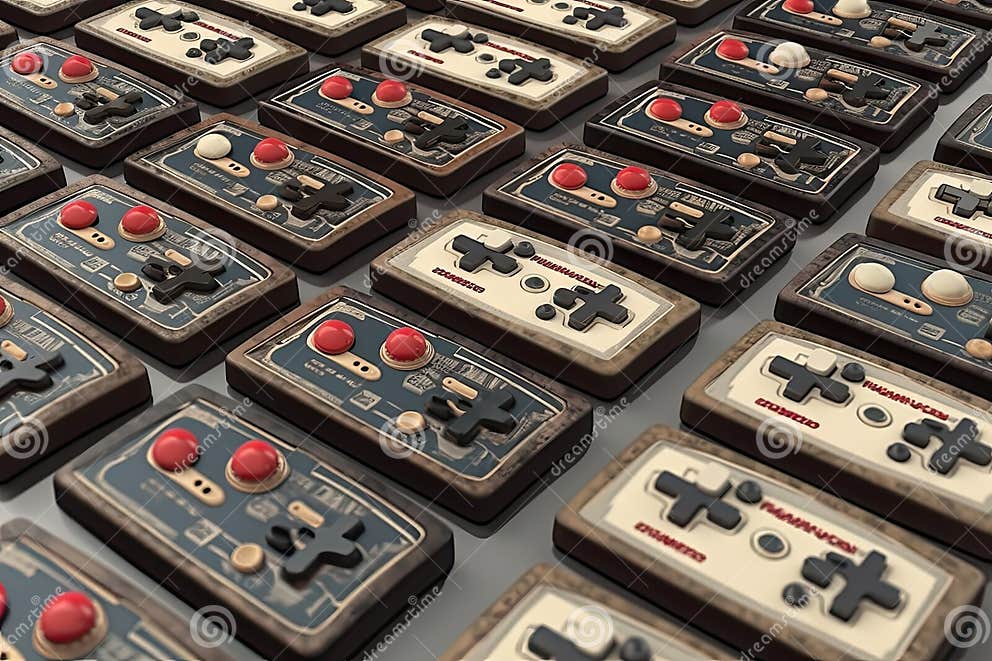 Background Pattern Made Vintage Old School Gzme Controllers High ...