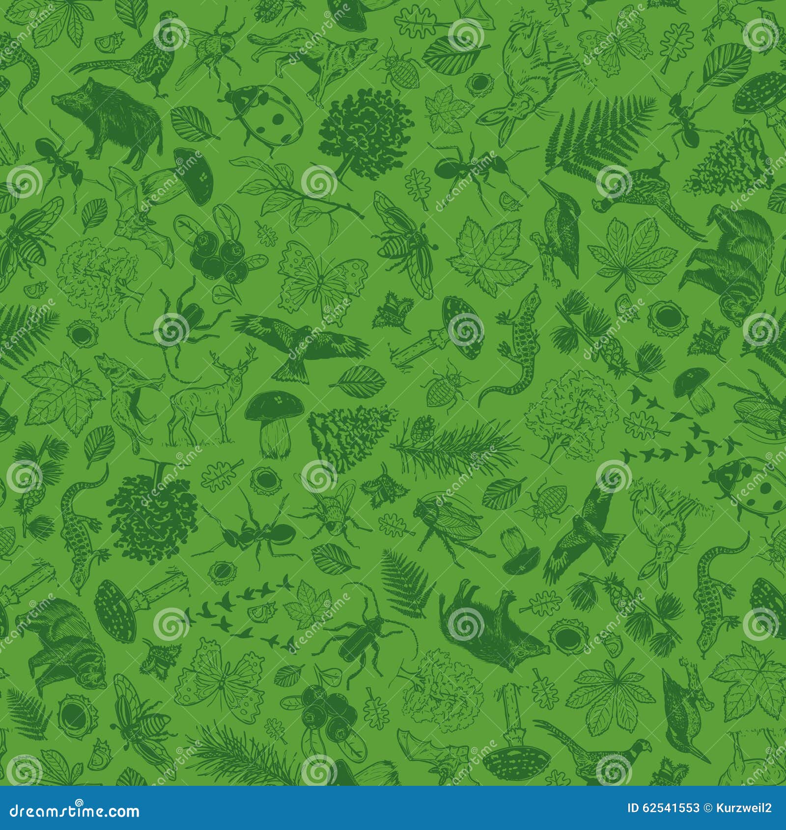 Background Pattern with Nature Forest Theme Stock Vector - Illustration ...