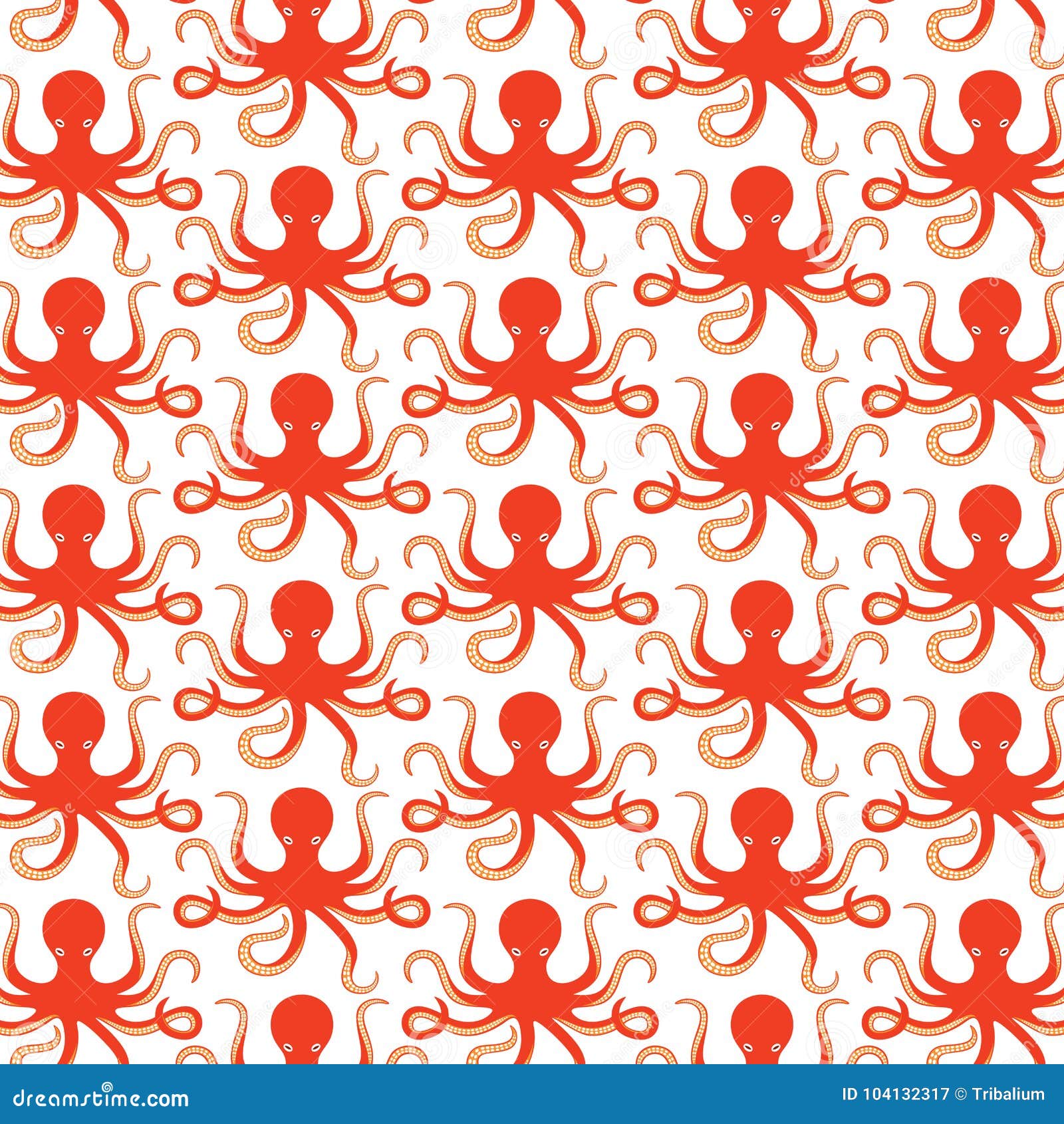 Octopus Ocean Vector Pattern Background Stock Vector - Illustration of ...