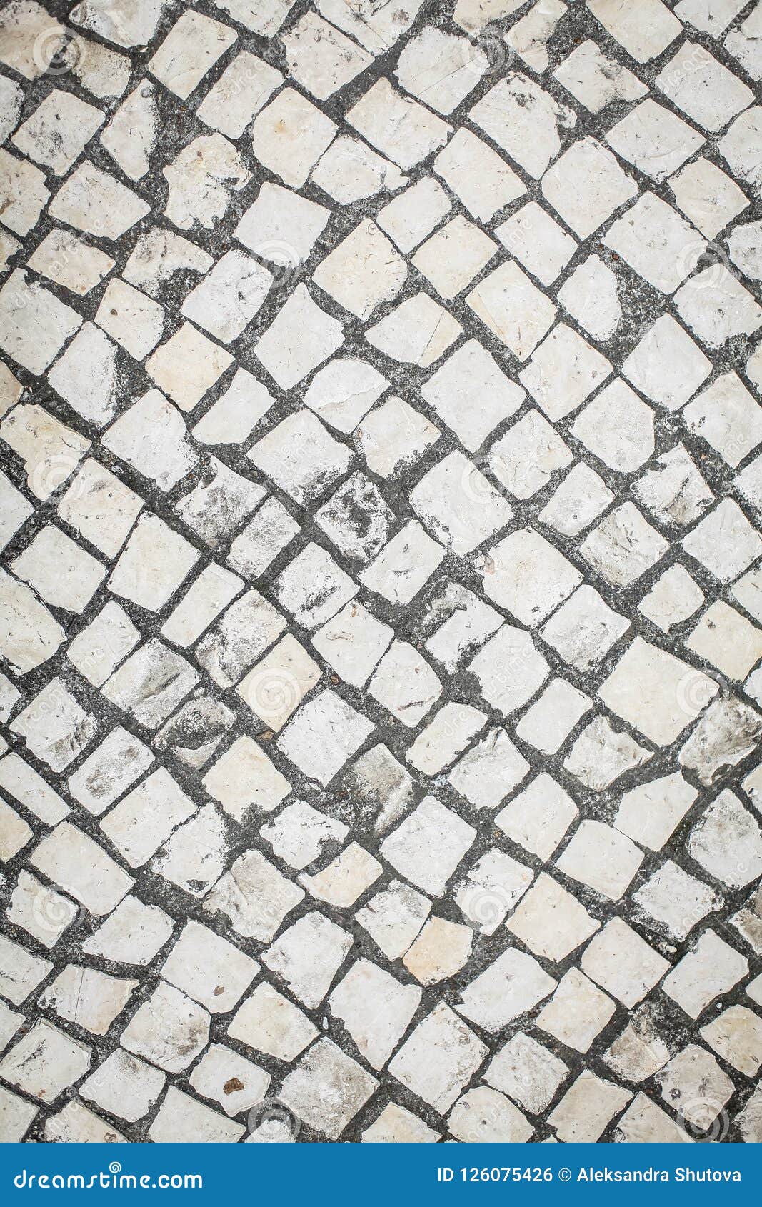 Background with Pattern of Old Paving Stone Top View Stock Photo ...