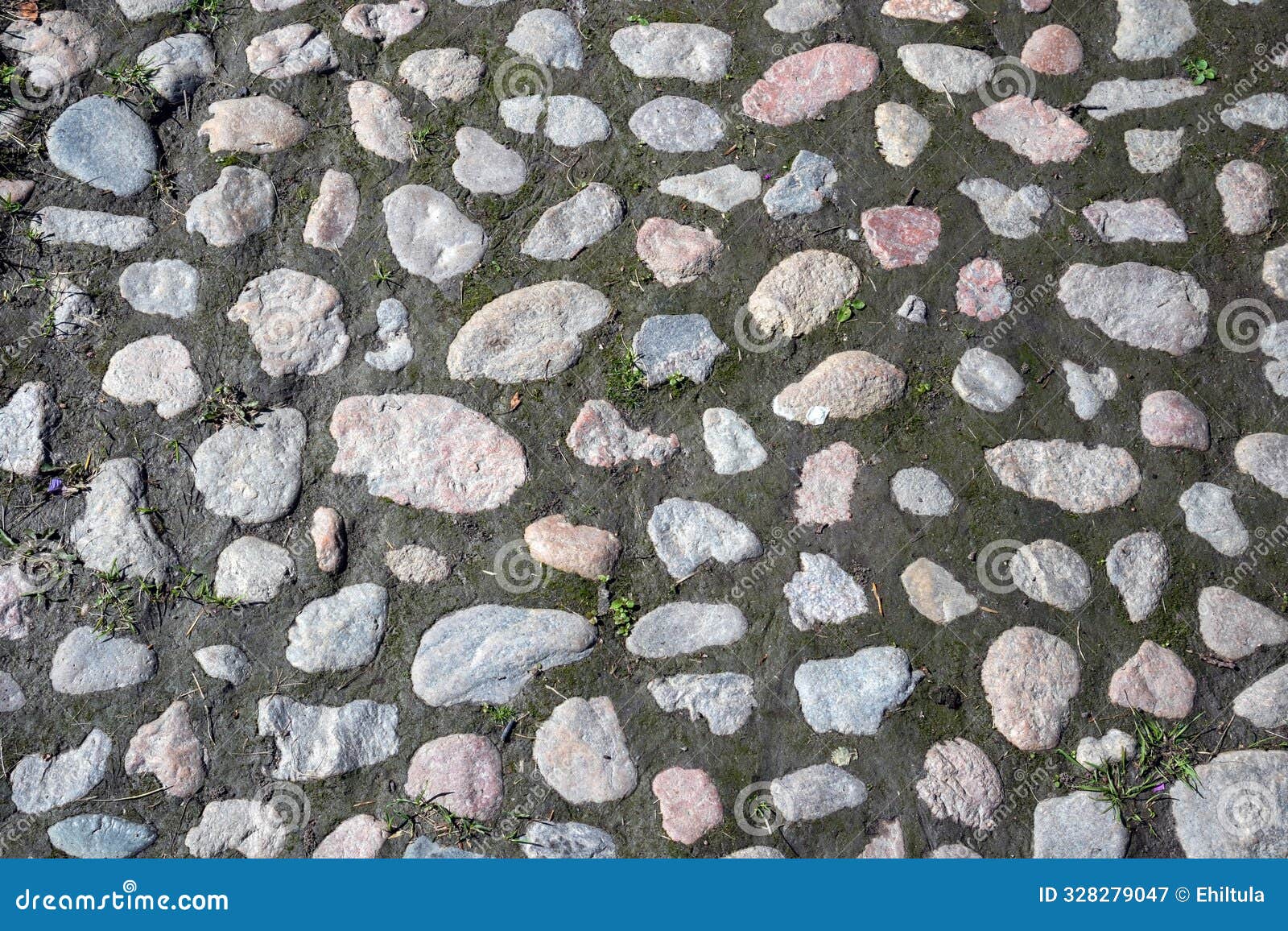 Background Pattern of Pathway with Buried Natural Stones Stock Image ...