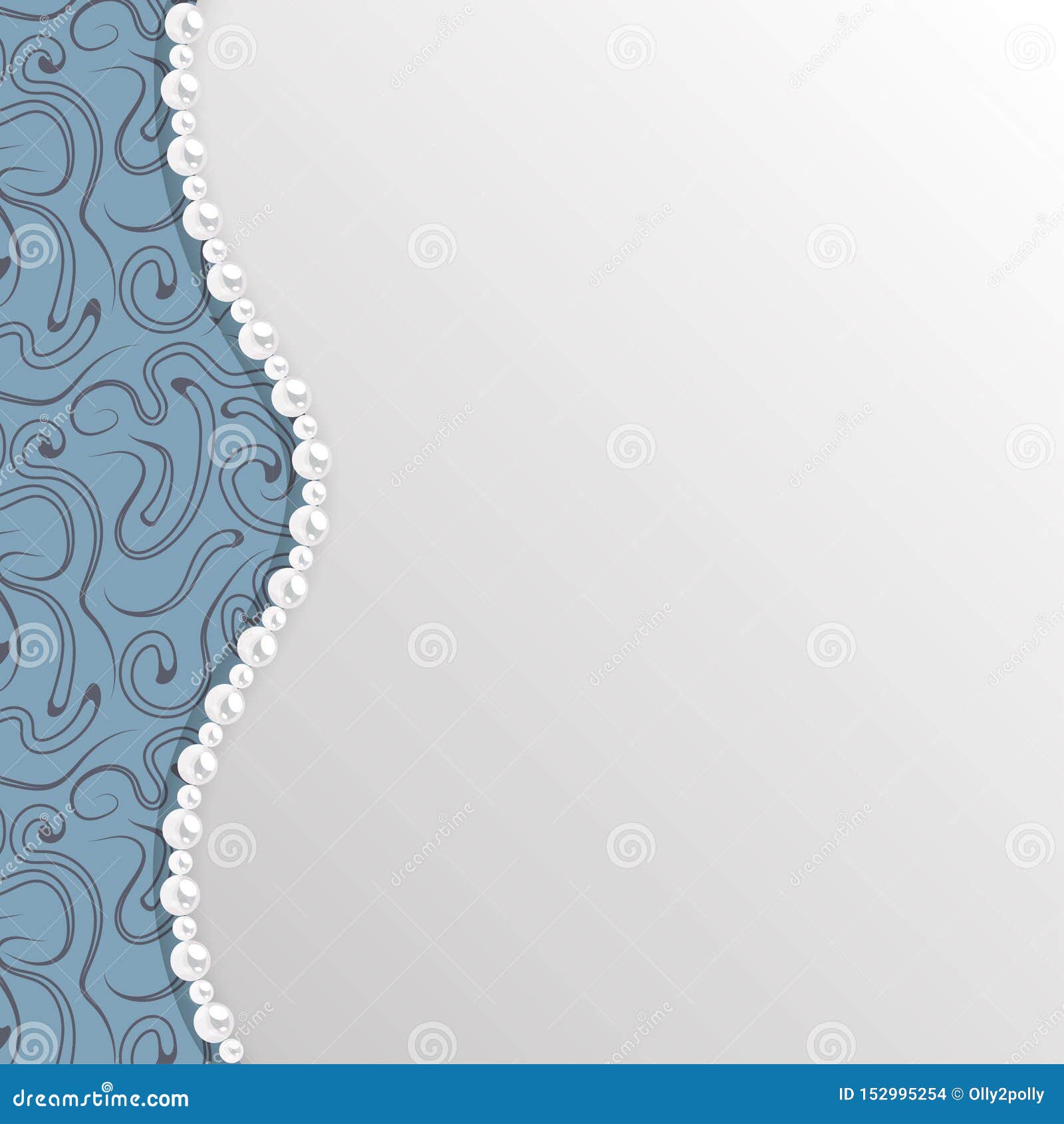 Background with Pattern and Pearl Border. Vector Template. Stock Vector ...